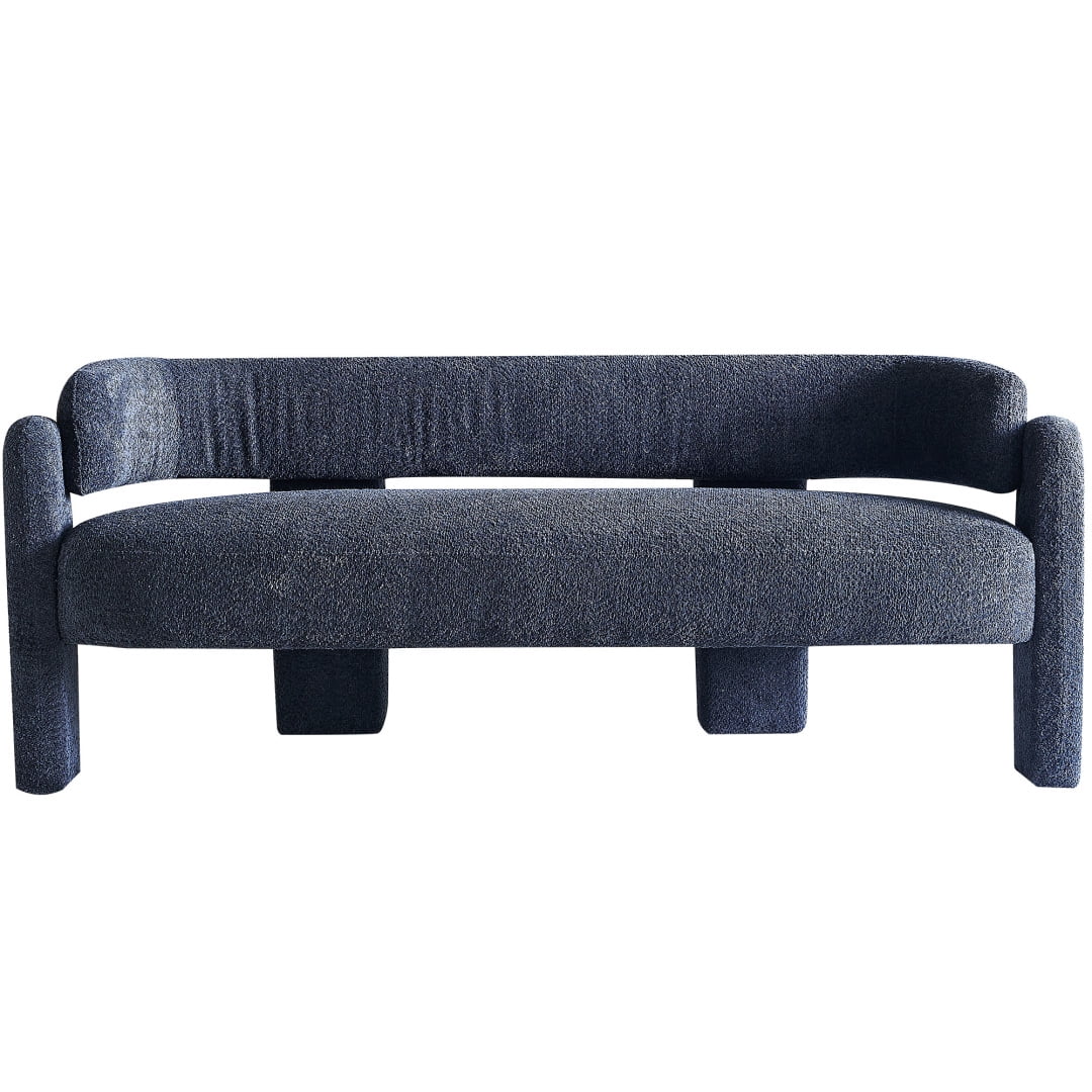 Oversized Boucle Upholstery Sofa, Modern Wide Couch Sofa with Curve ...