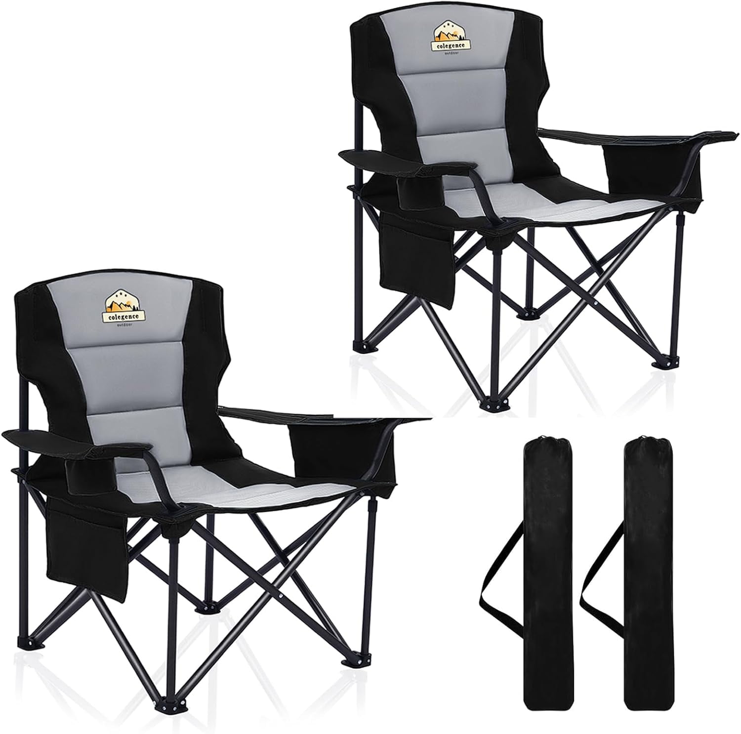 Oversized Camping Chairs 2 Pack - 450lbs Support Heavy Duty Folding ...