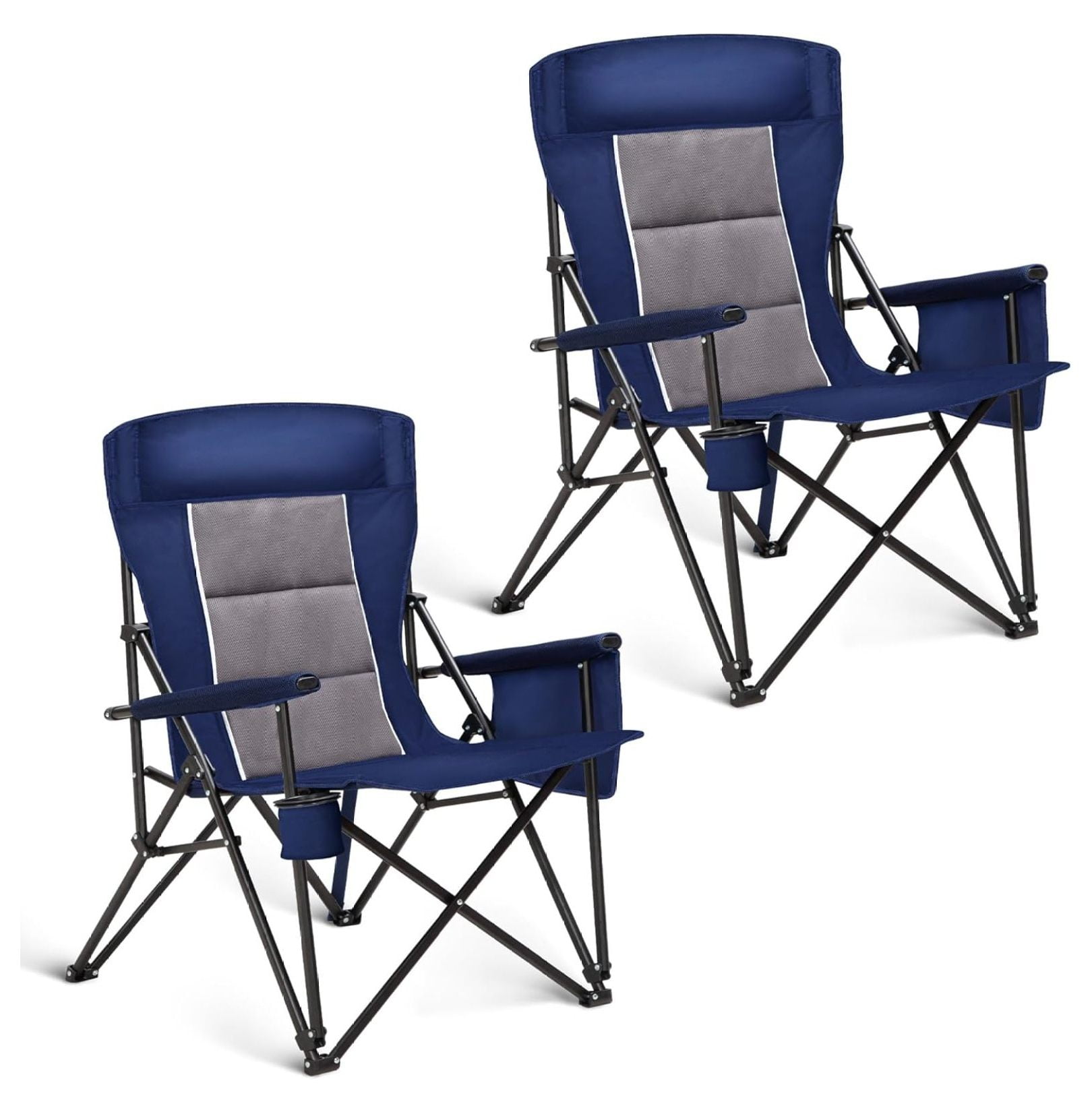 Oversized Camping Chairs for Adults, High Back Heavy Duty Lawn Chair ...
