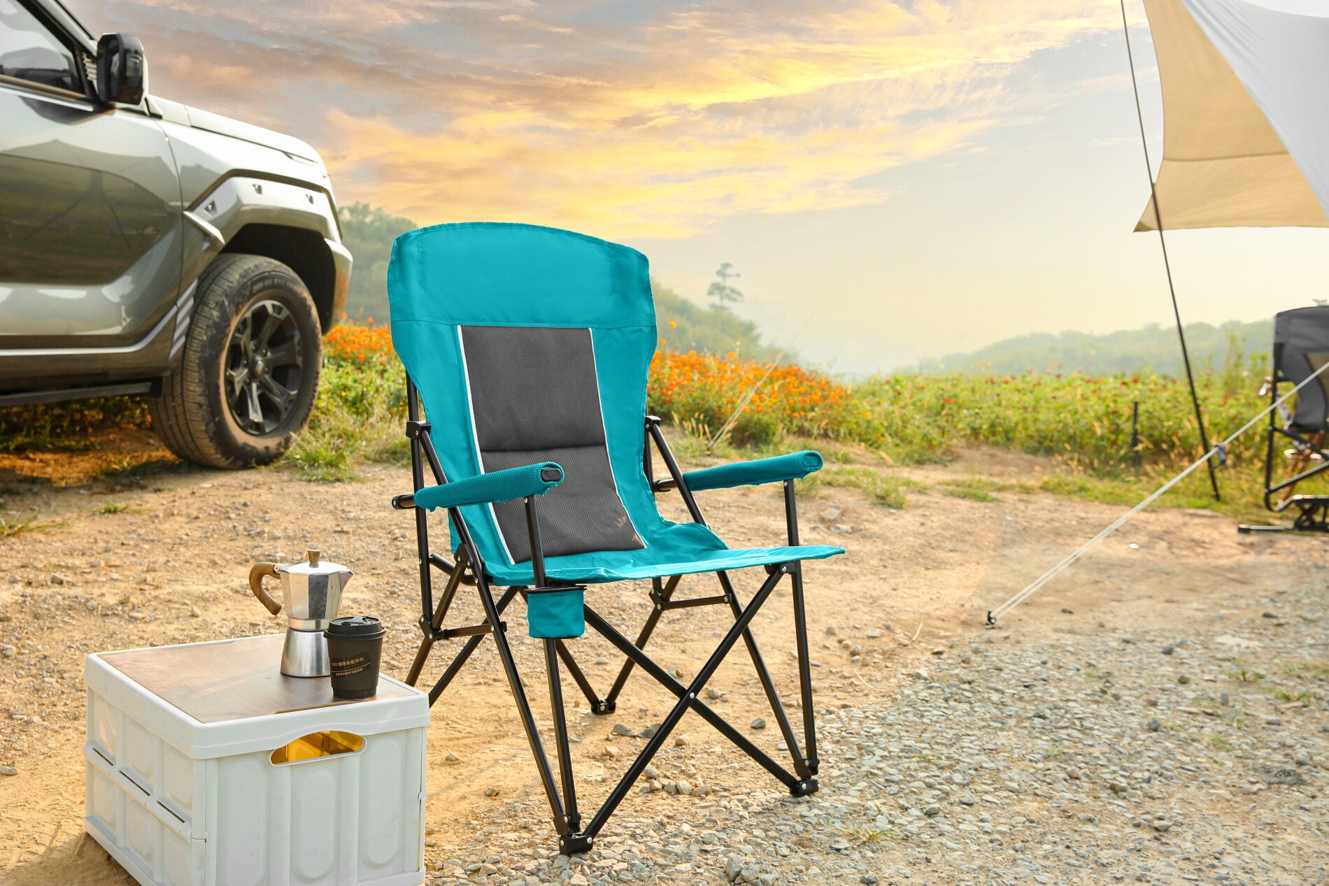 Oversized Camping Chairs, High Back Heavy Duty Lawn Chair Support ...