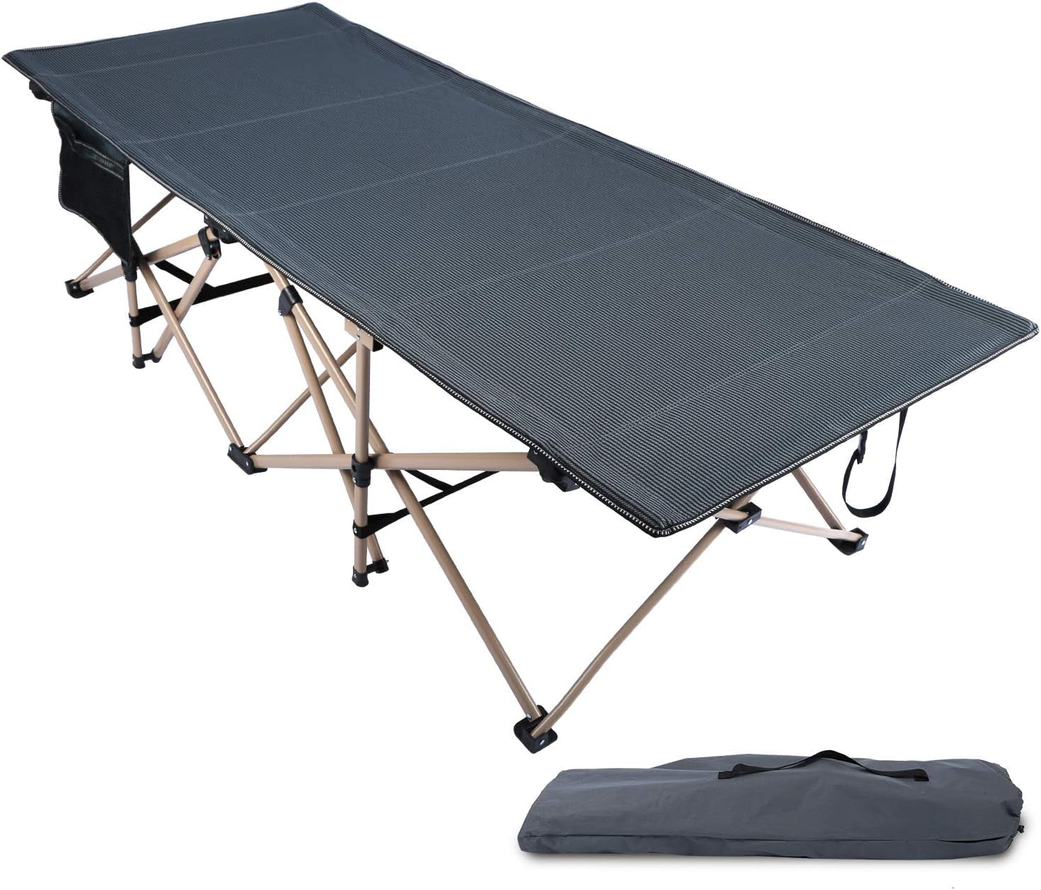 Oversized Camping Cots for Adults 500lbs, 33.5'' Extra Wide Tall ...