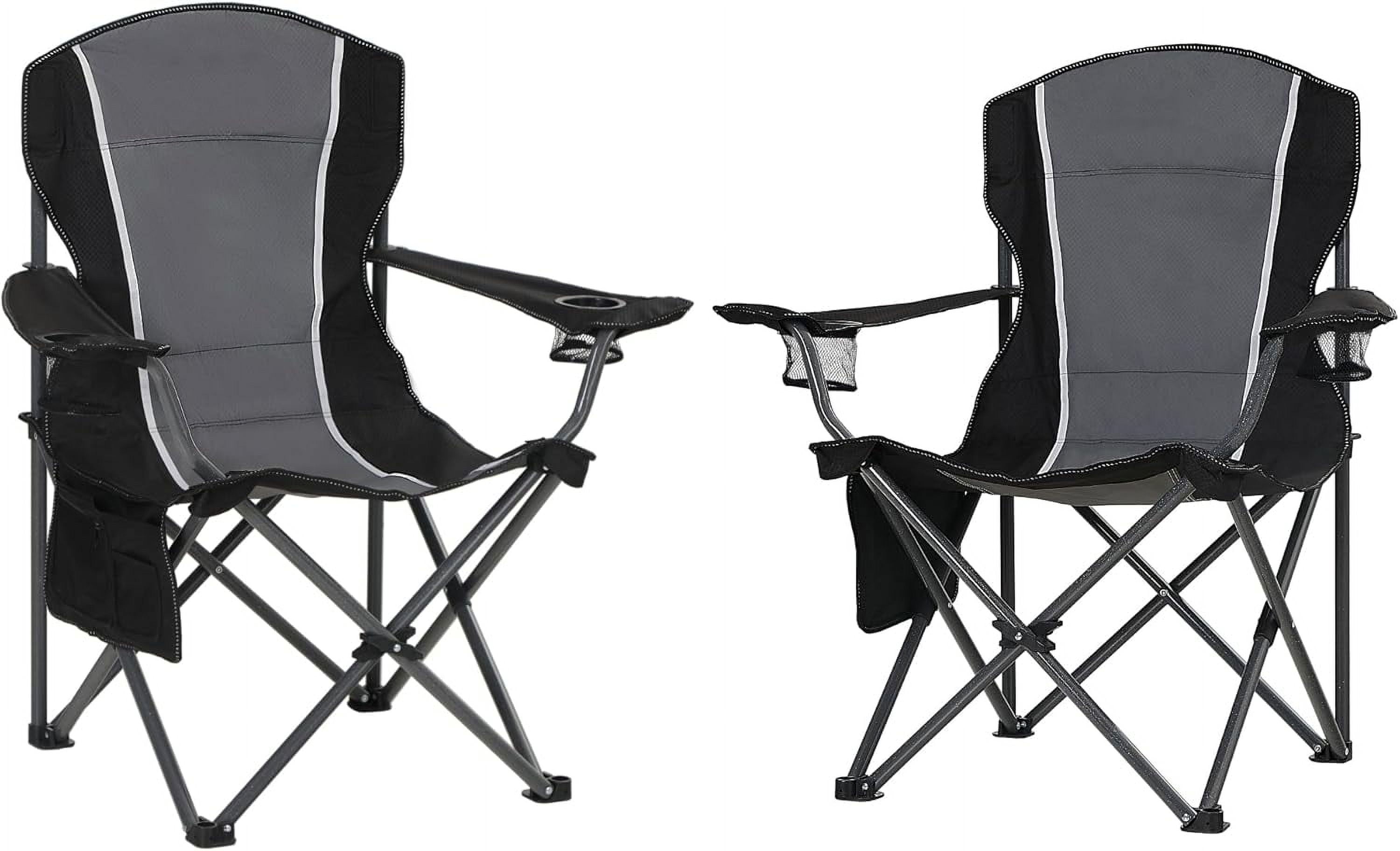 Oversized Camping Folding Chair, Heavy Duty Outdoor Chair with Armrest ...