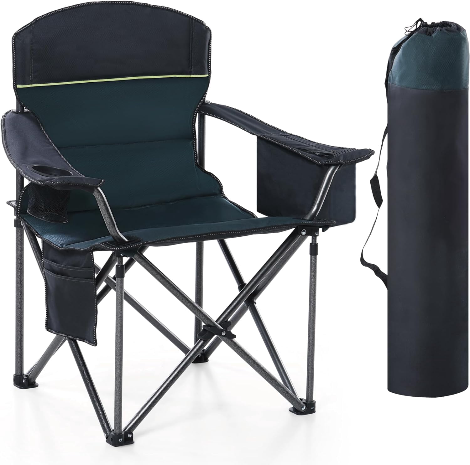 Oversized Camping Folding Chair, Heavy Duty Portable Outdoor Chair ...