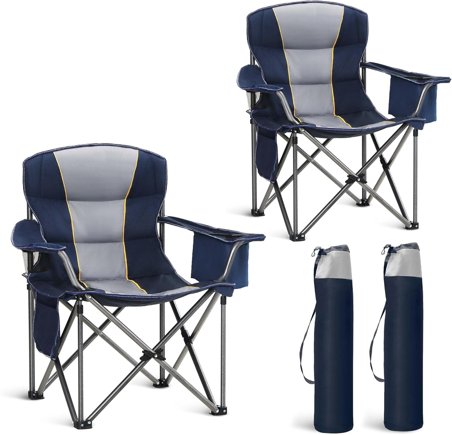 Oversized Camping Folding Chair, Heavy Duty Portable Outdoor Chair ...
