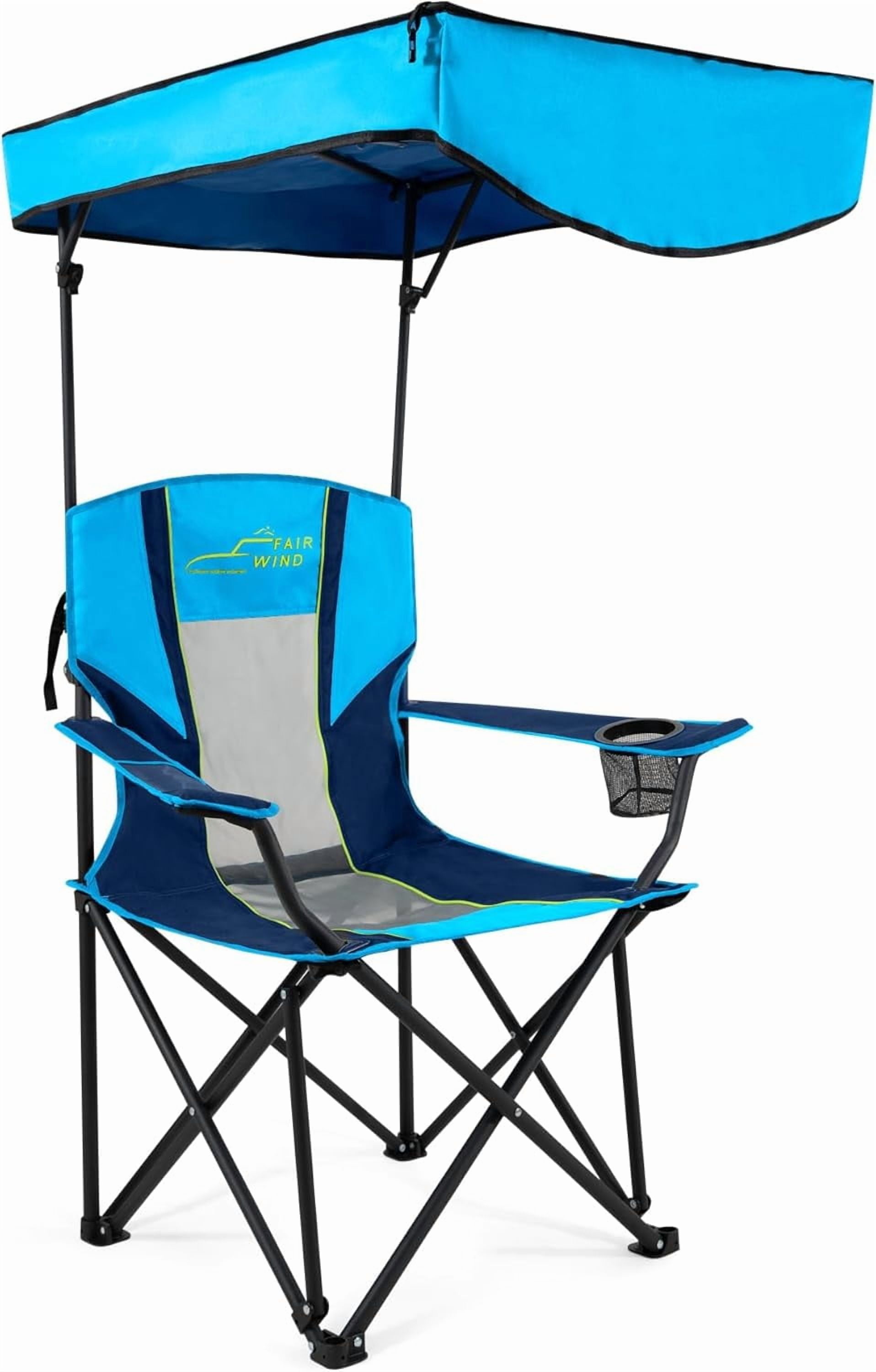 Oversized Camping Lounge Chair with Adjustable Shade Canopy for Outdoor ...