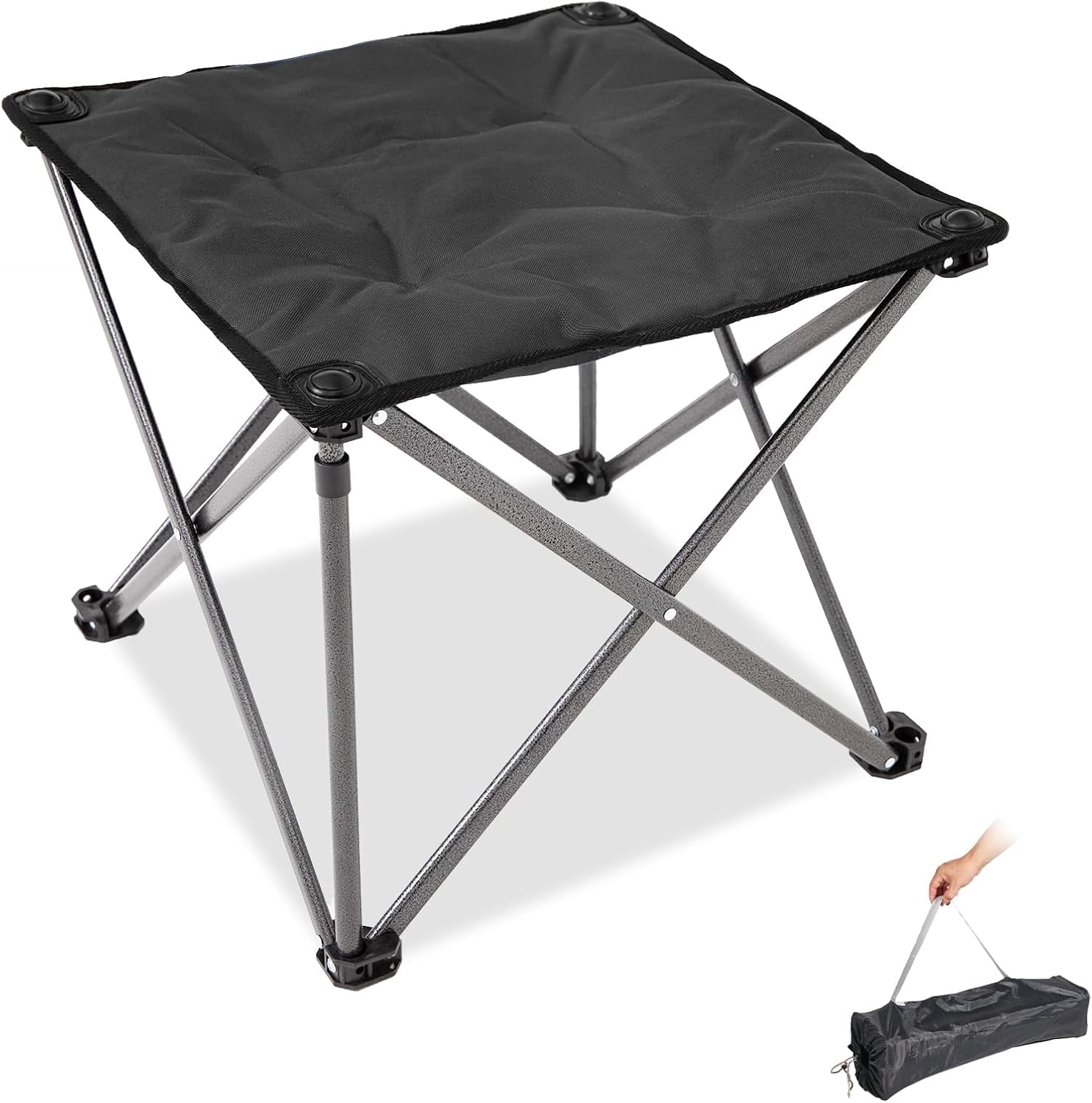 Oversized Camping Stool, 330 Lbs Foot Rest Padded Collapsible Camping ...