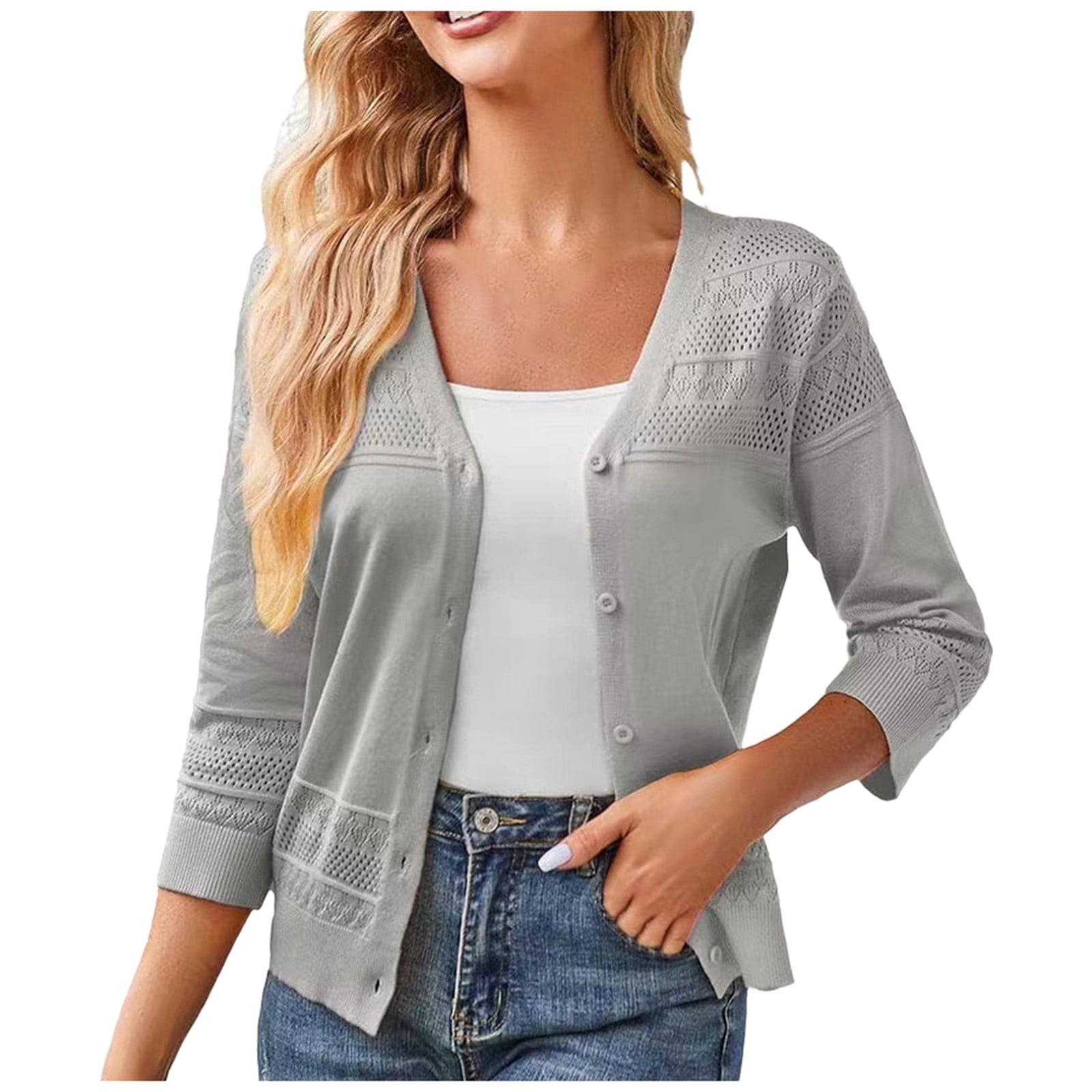 Oversized Cardigan Sweaters for Women Elegant Short Lightweight Crochet ...