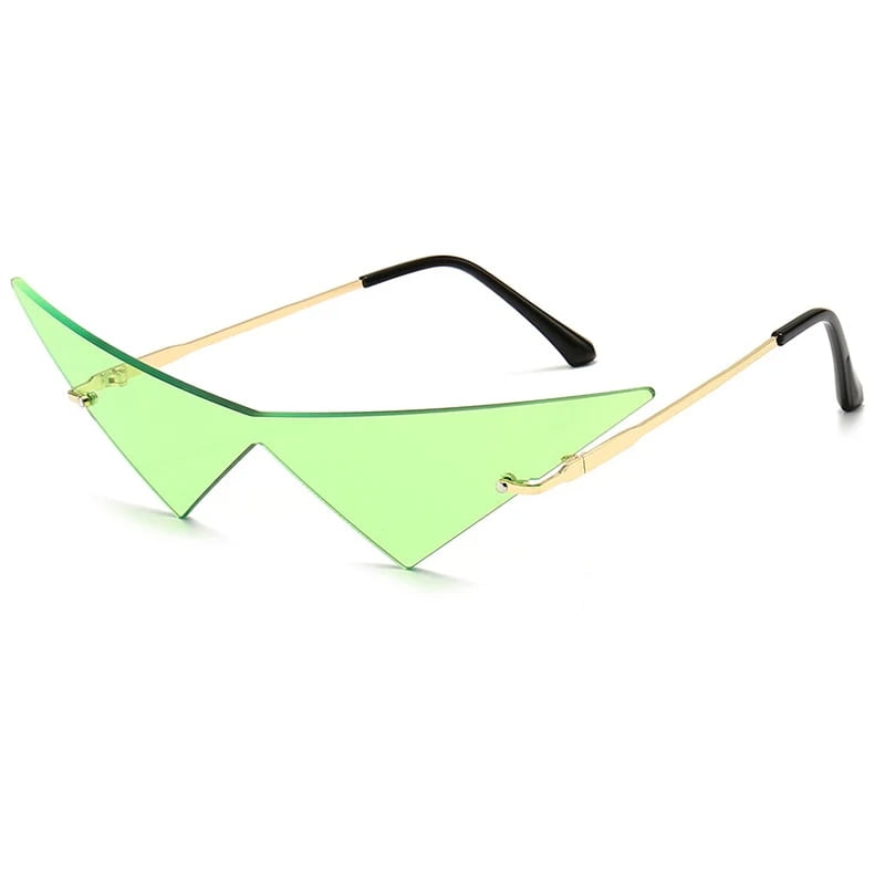 Oversized Cat eye Rimless Sunglasses Women Fashion One Piece Lens Sun Glasses Female Trend ...