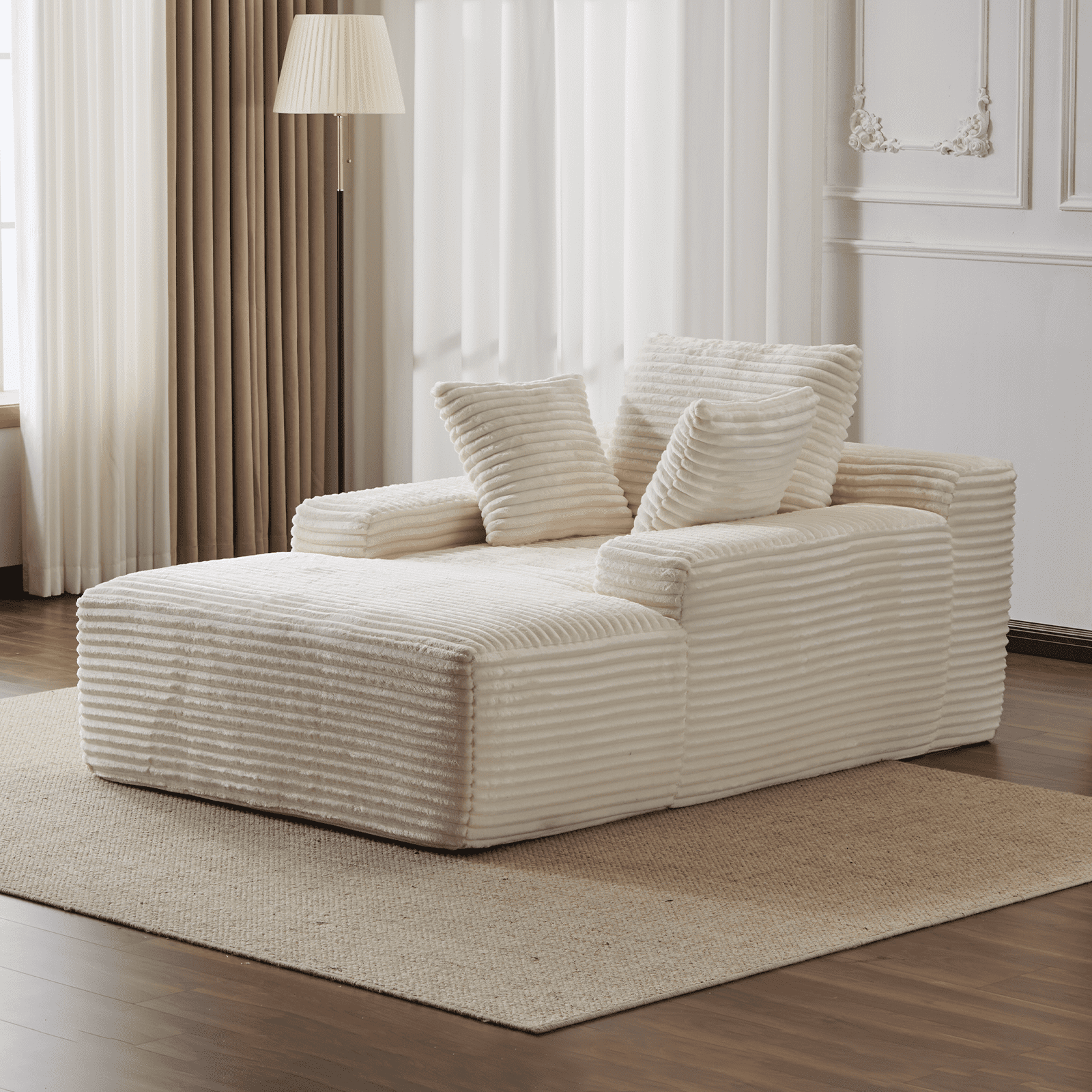 Oversized Chaise Lounge Chair Cozy Cloud Couch, Modern Plush Corduroy ...