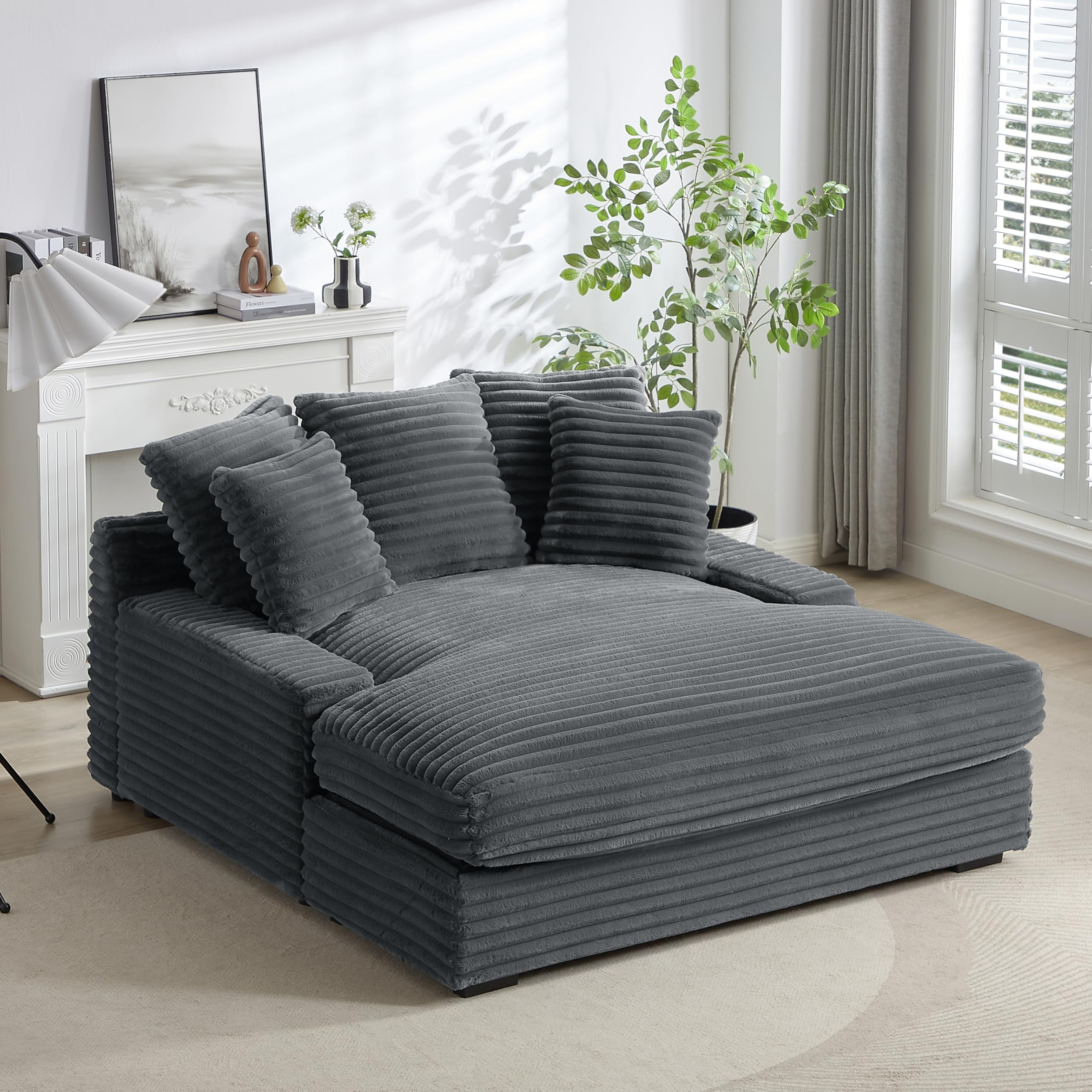 Oversized Chaise Lounge Loveseat Daybed Plush Sofabed with Extra Wide ...