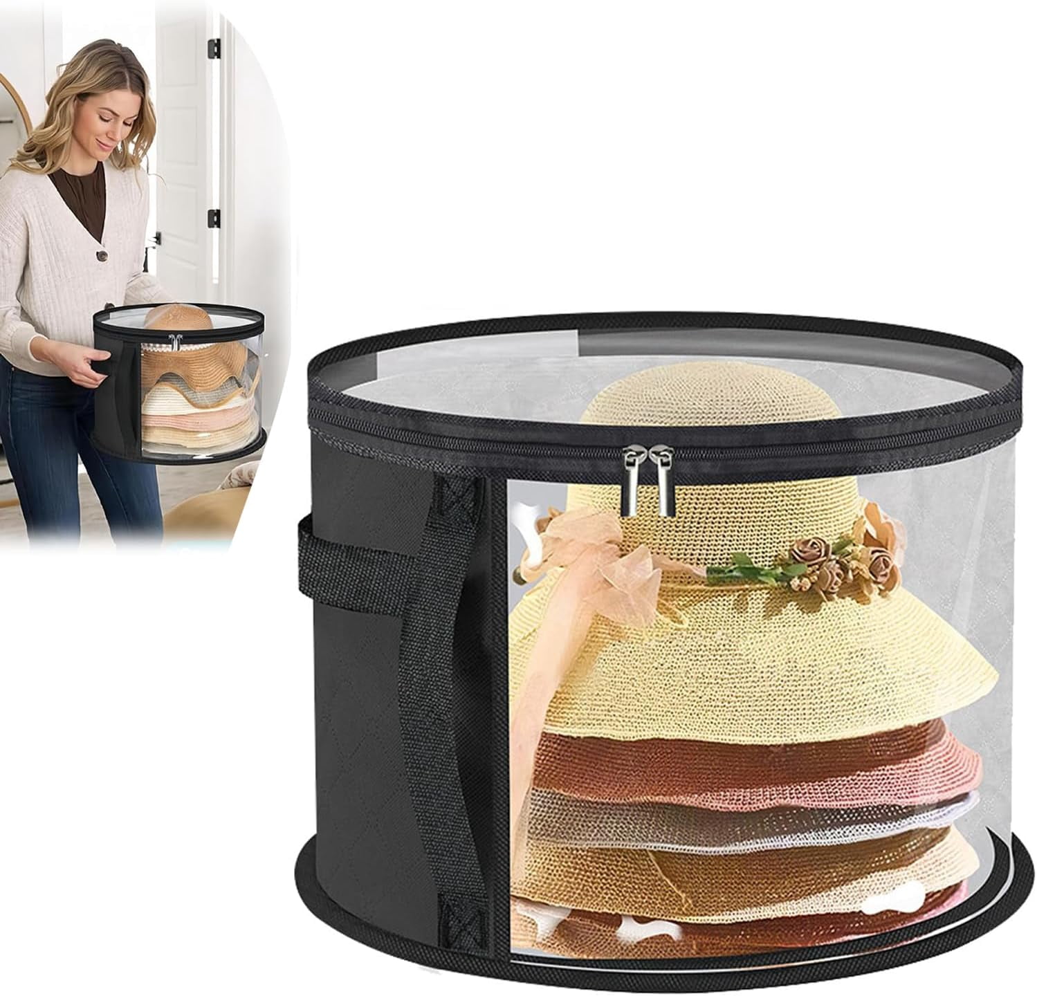 Oversized Clear Hat Box Storage Bag For Women, Closet Hat Boxes ...