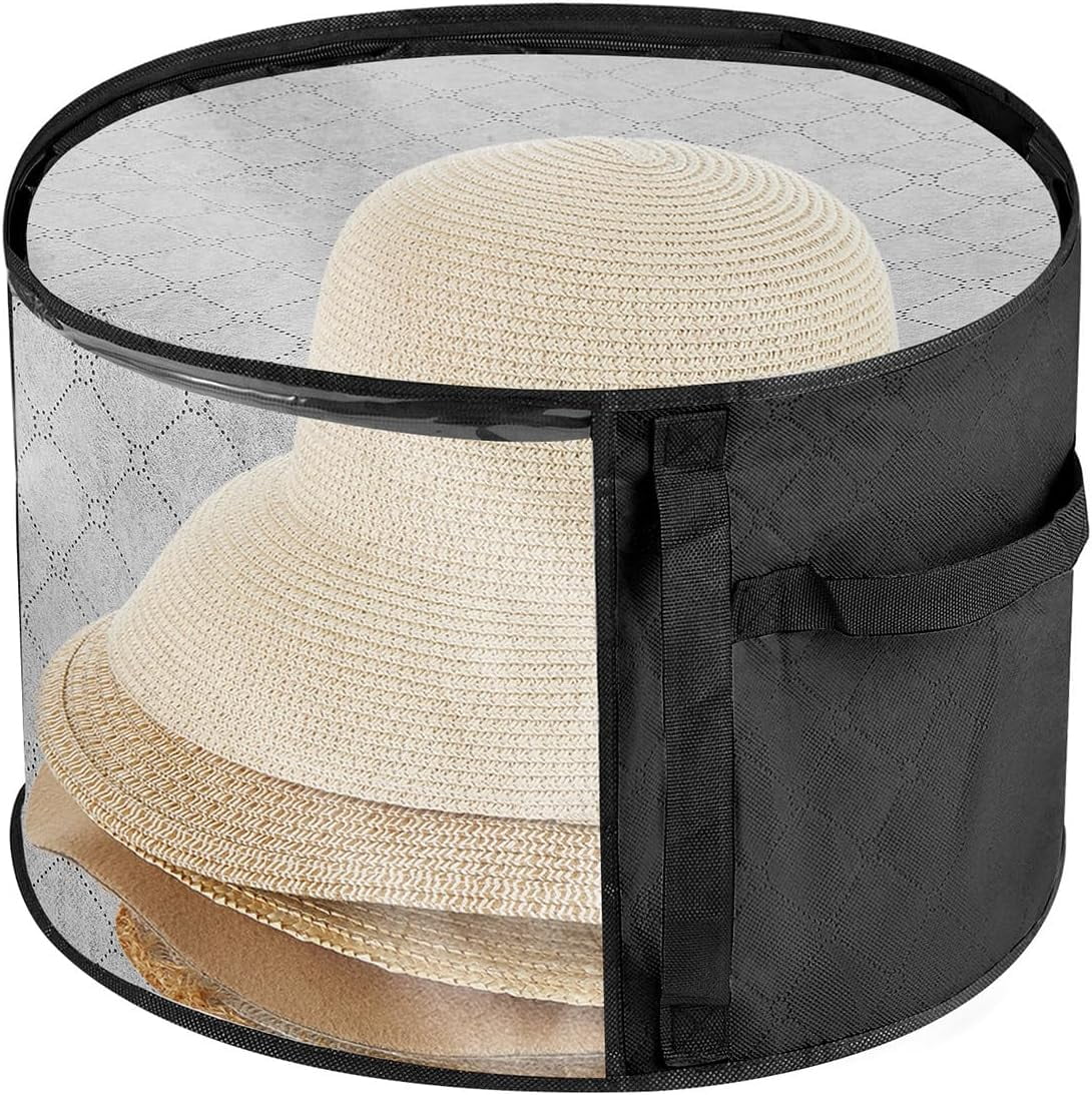 Oversized Clear Hat Box Storage for 7 Caps, Portable Cowboy Hat Box ...