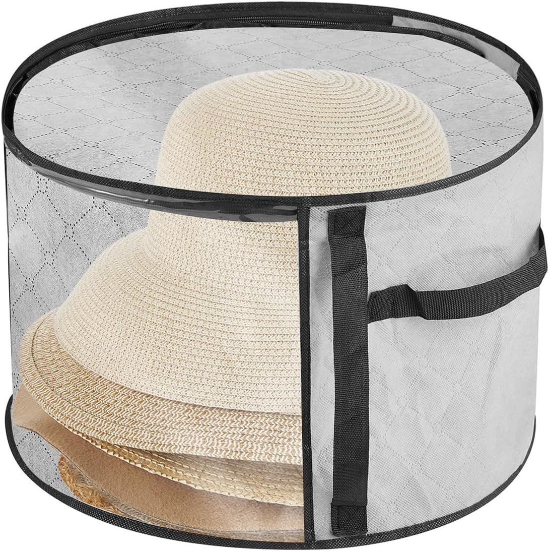Oversized Clear Hat Box Storage for 7 Caps, Portable Cowboy Hat Box ...