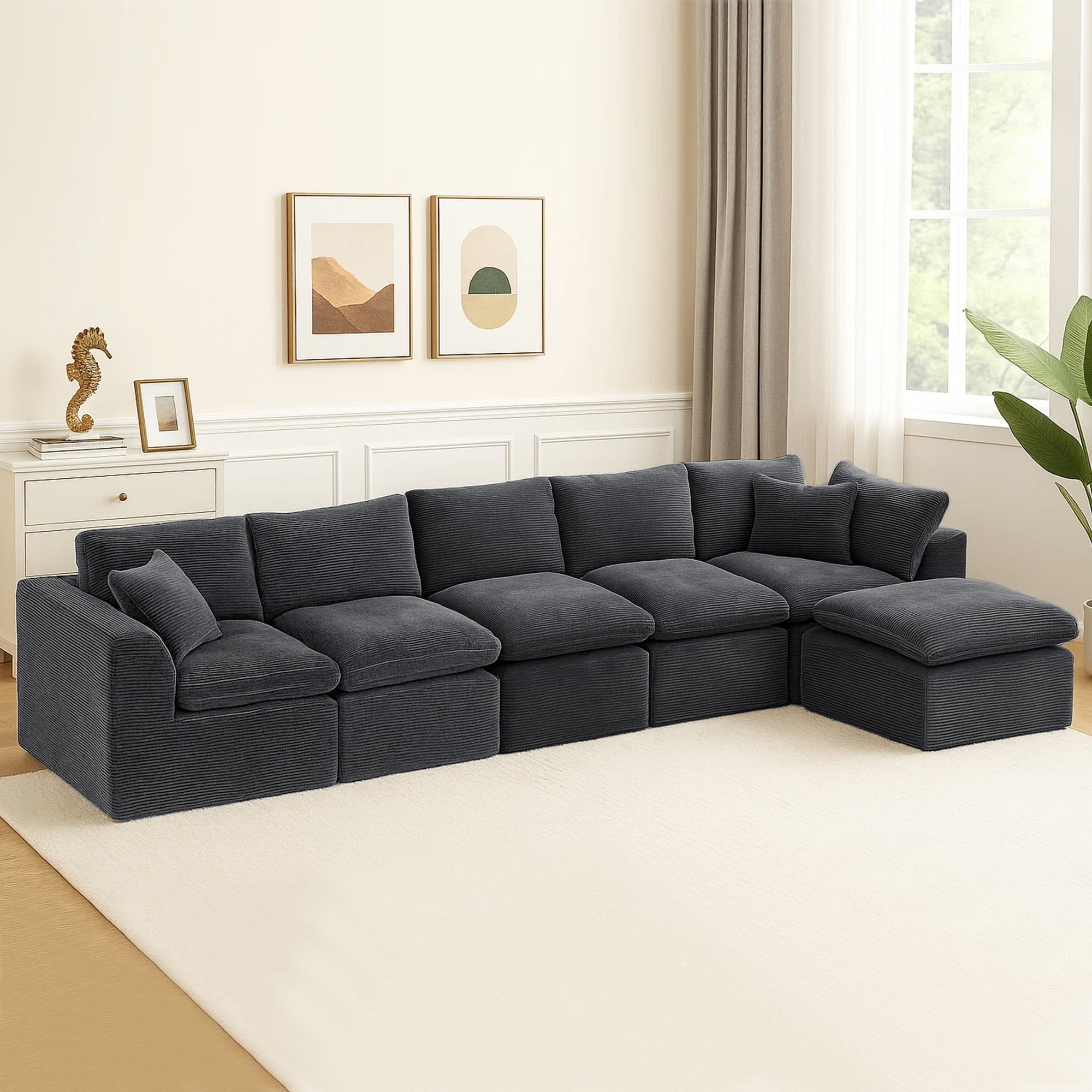 Oversized Cloud Couch Sectional for Living Room - 6 Seaters Modular ...