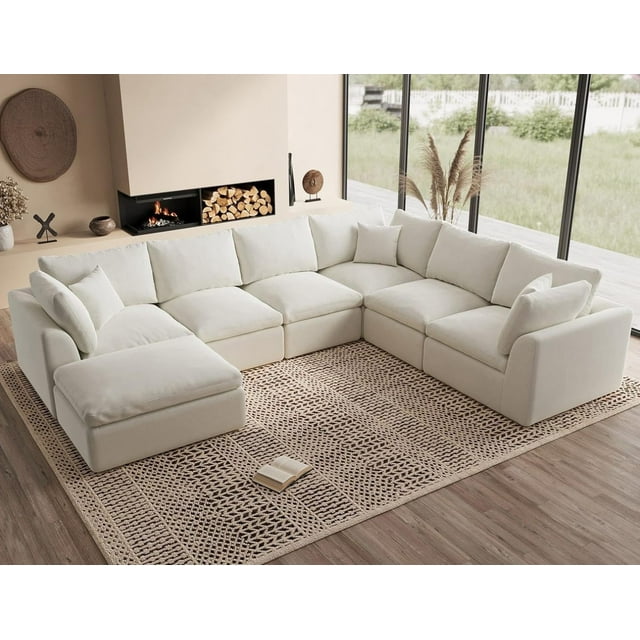 Oversized Cloud Couches for Living Room, Convertible Sectional Couch ...