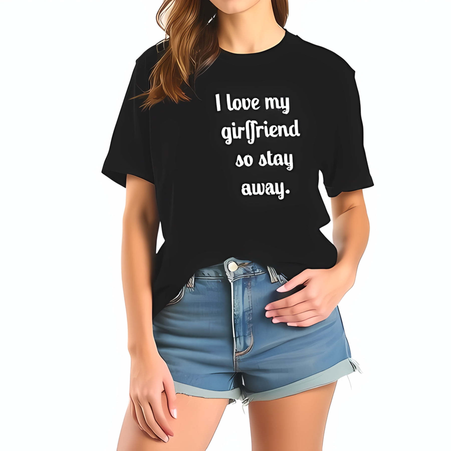 Oversized Cotton Short Sleeve T-Shirt with Playful 'I Love My ...