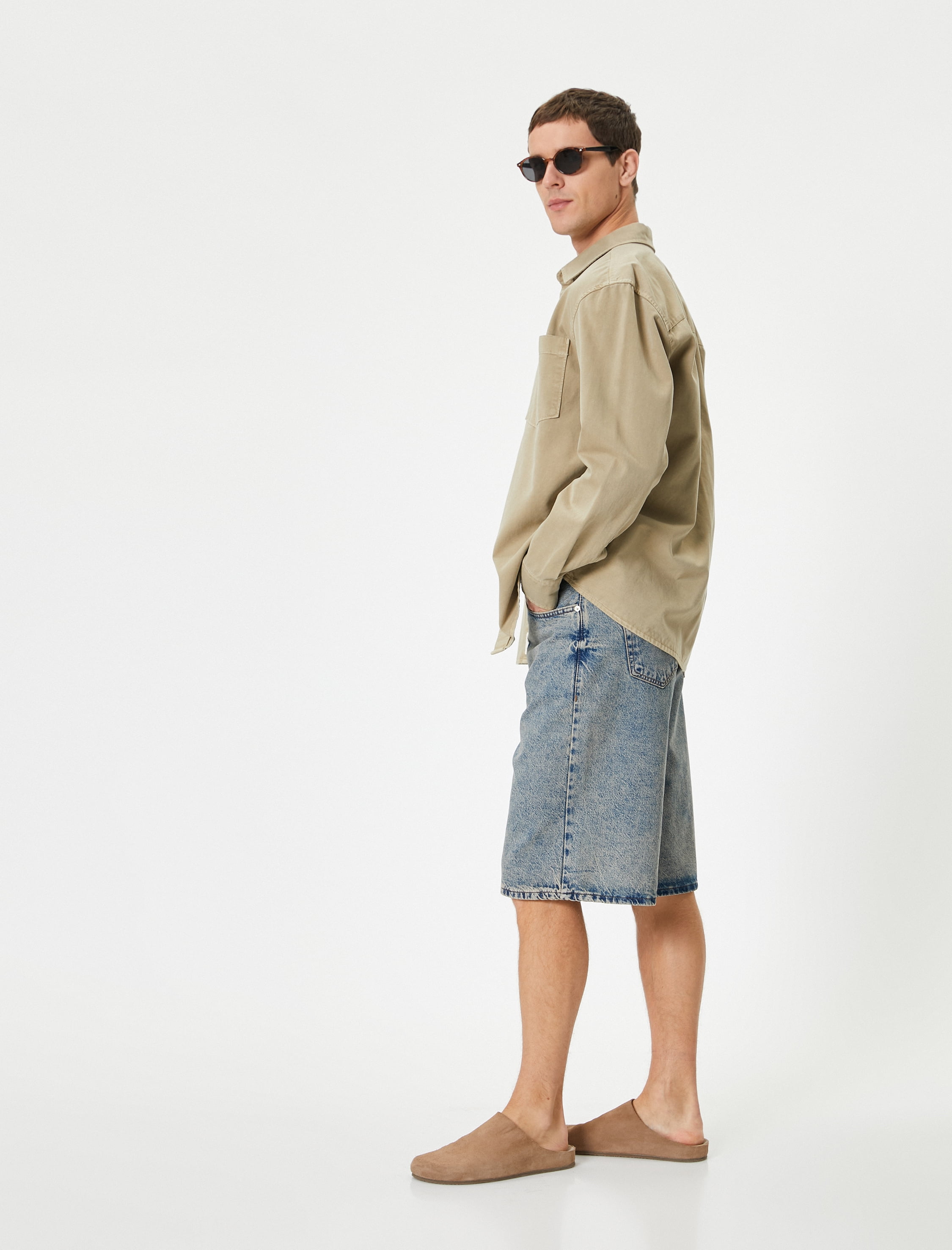 Oversized Denim Shorts - Walmart.com