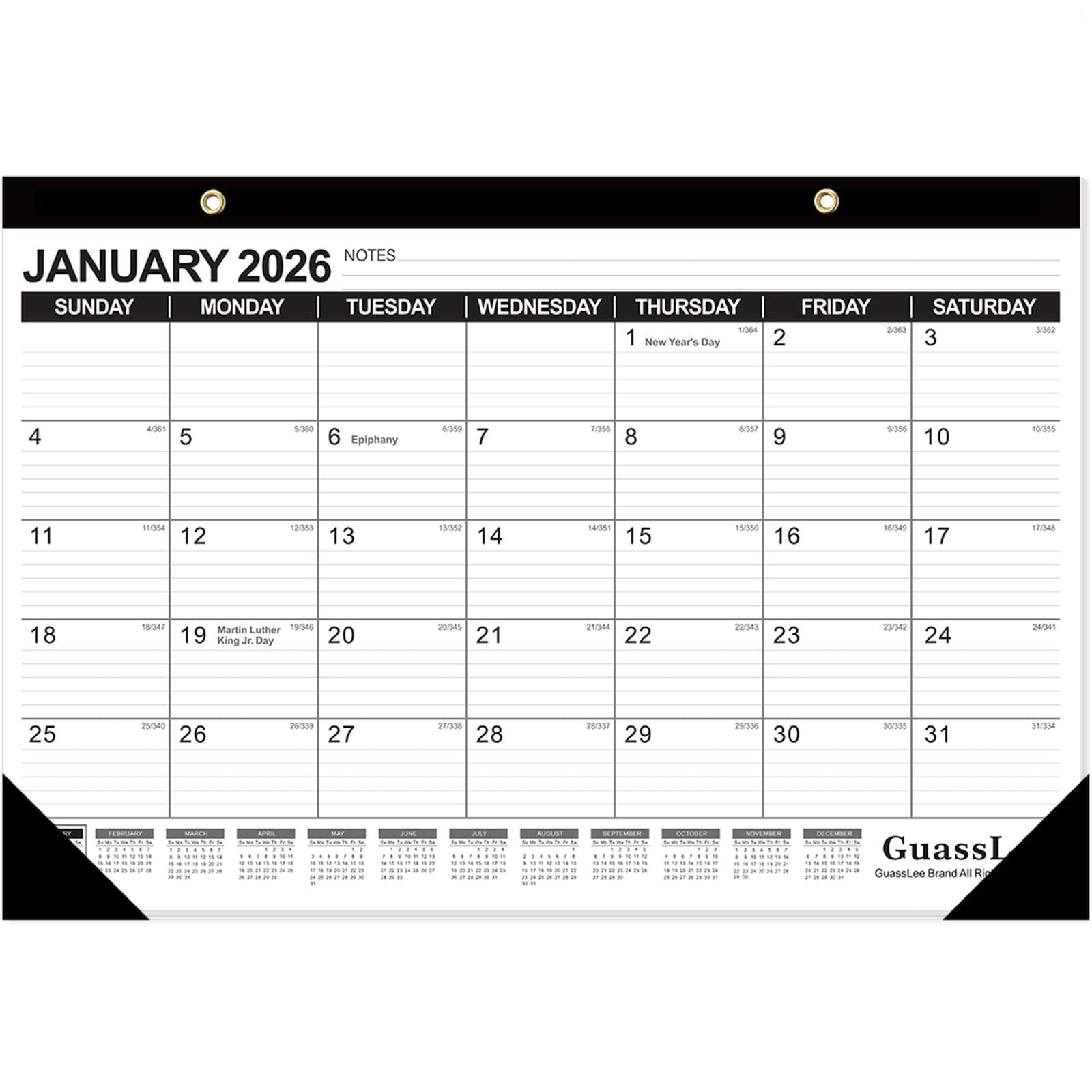 Oversized Desk Calendar 2026-2027, 17x11.5 Inch Monthly Planner for ...