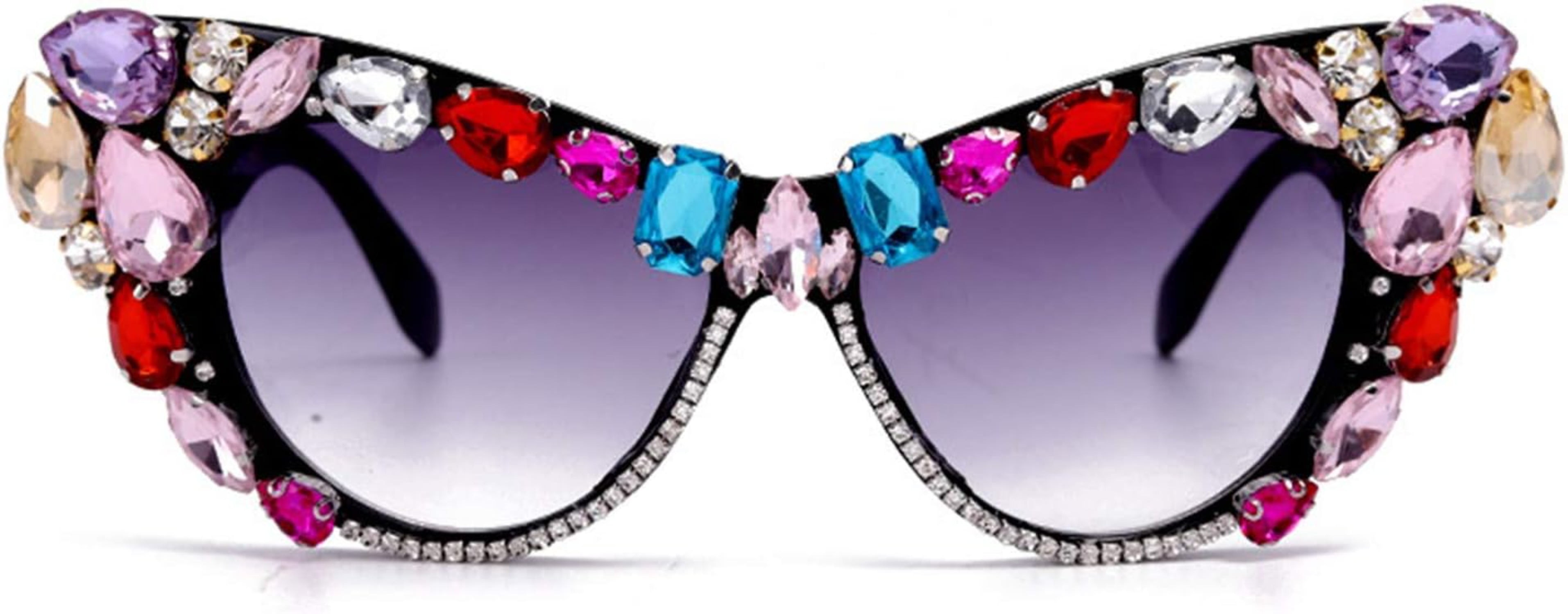 Oversized Diamond Sunglasses Women Rhinestone Cat Eye Sunglasses Vintage Men bling party ...