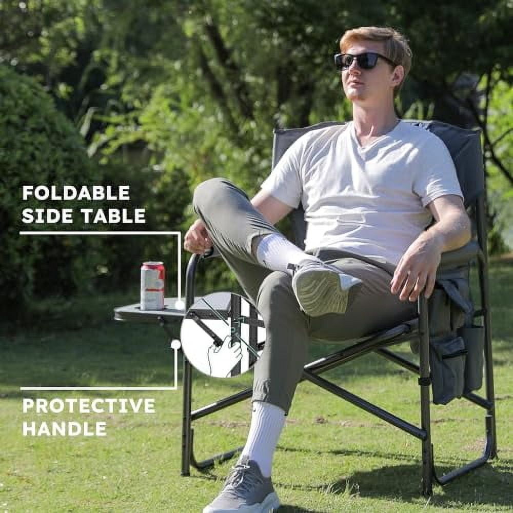 Oversized Directors Camping Chair Set of 2 Support 600 LBS, Heavy Duty ...