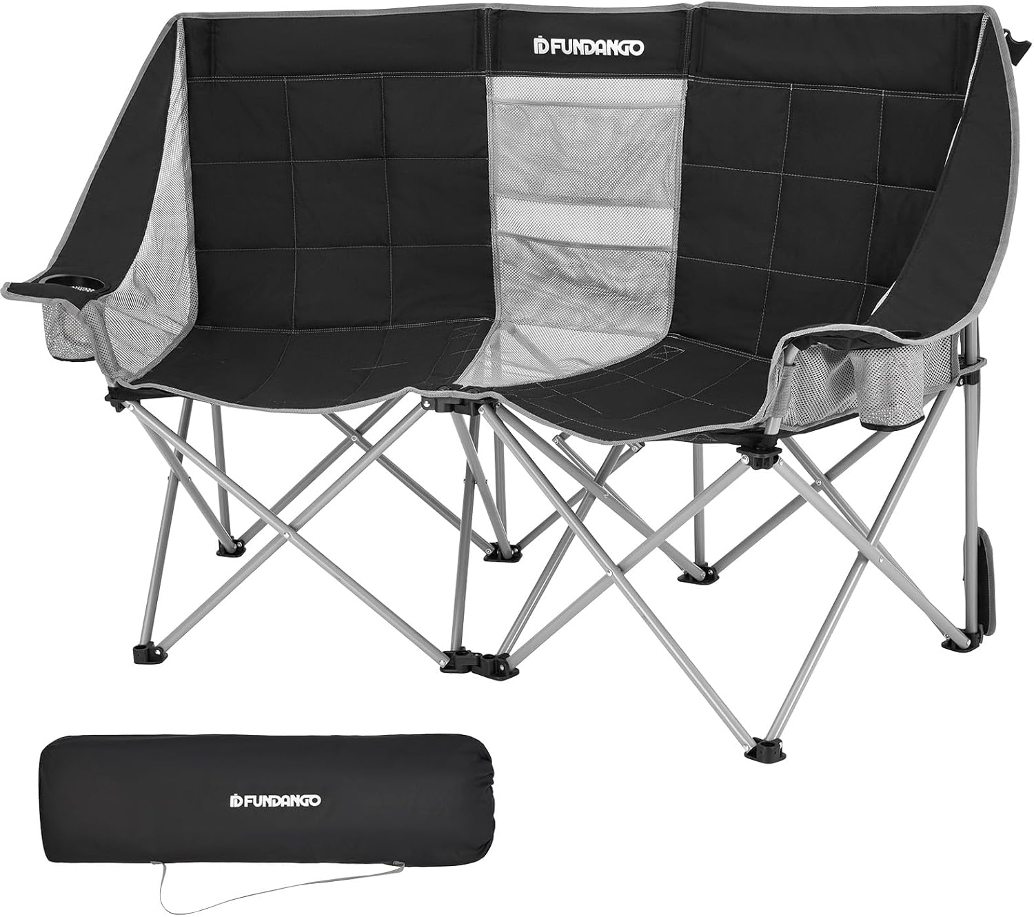 Oversized Double Camping Chair, 660lbs Heavy Duty 2 Person Folding ...
