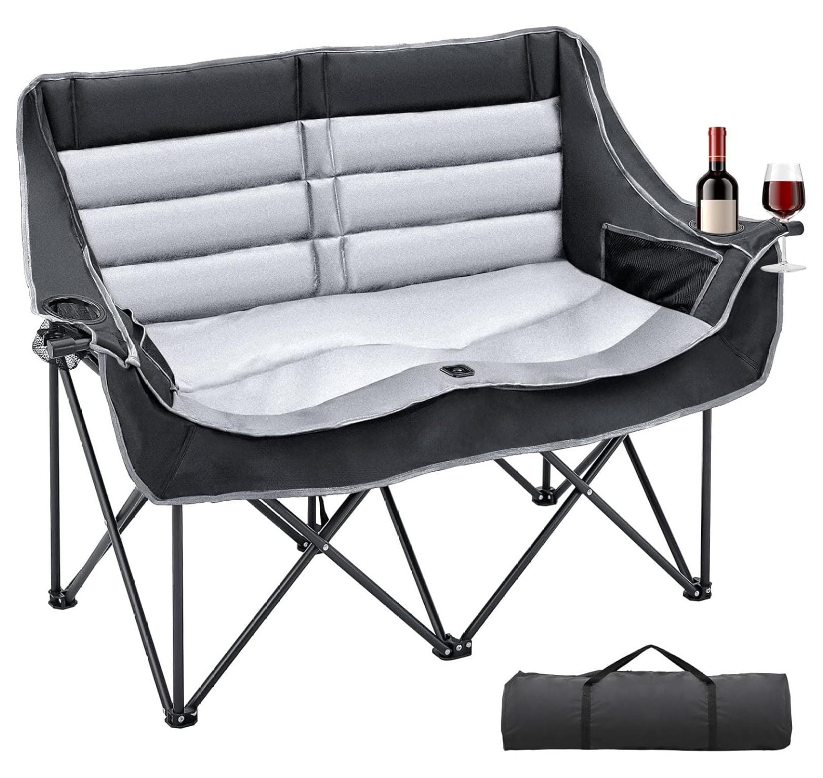 Oversized Double Camping Chair, Folding 2 Person Camping Chair Loveseat ...