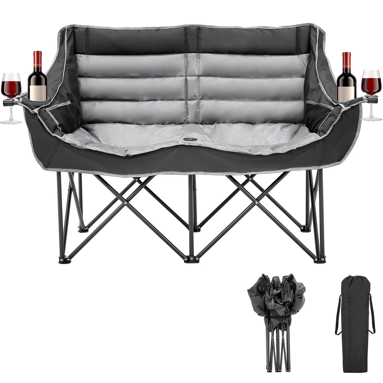 Oversized Double Camping Chair, Folding 2 Person Camping Chair Loveseat ...