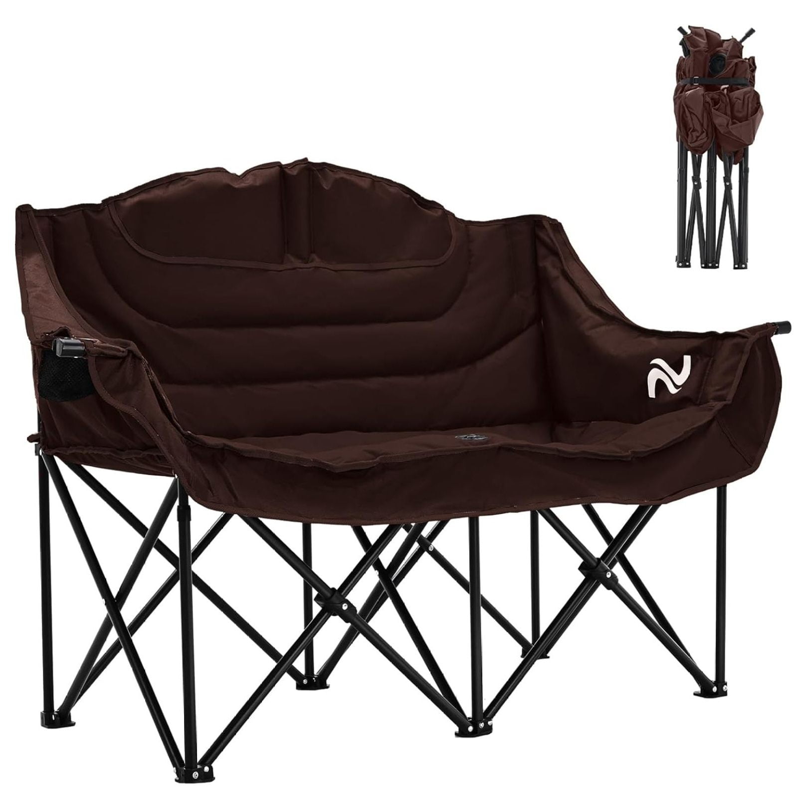 Oversized Double Camping Chair, Folding 2 Person Camping Chair Loveseat ...
