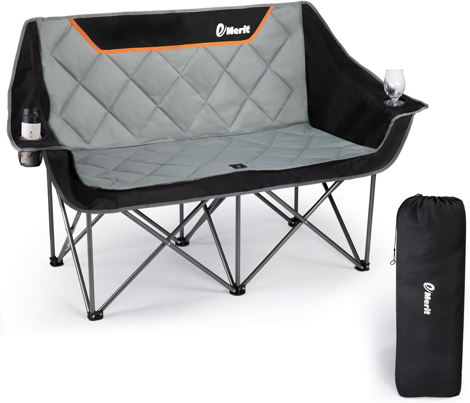 Oversized Double Duo Camping Chair Folding Camping Loveseat 2 Person ...