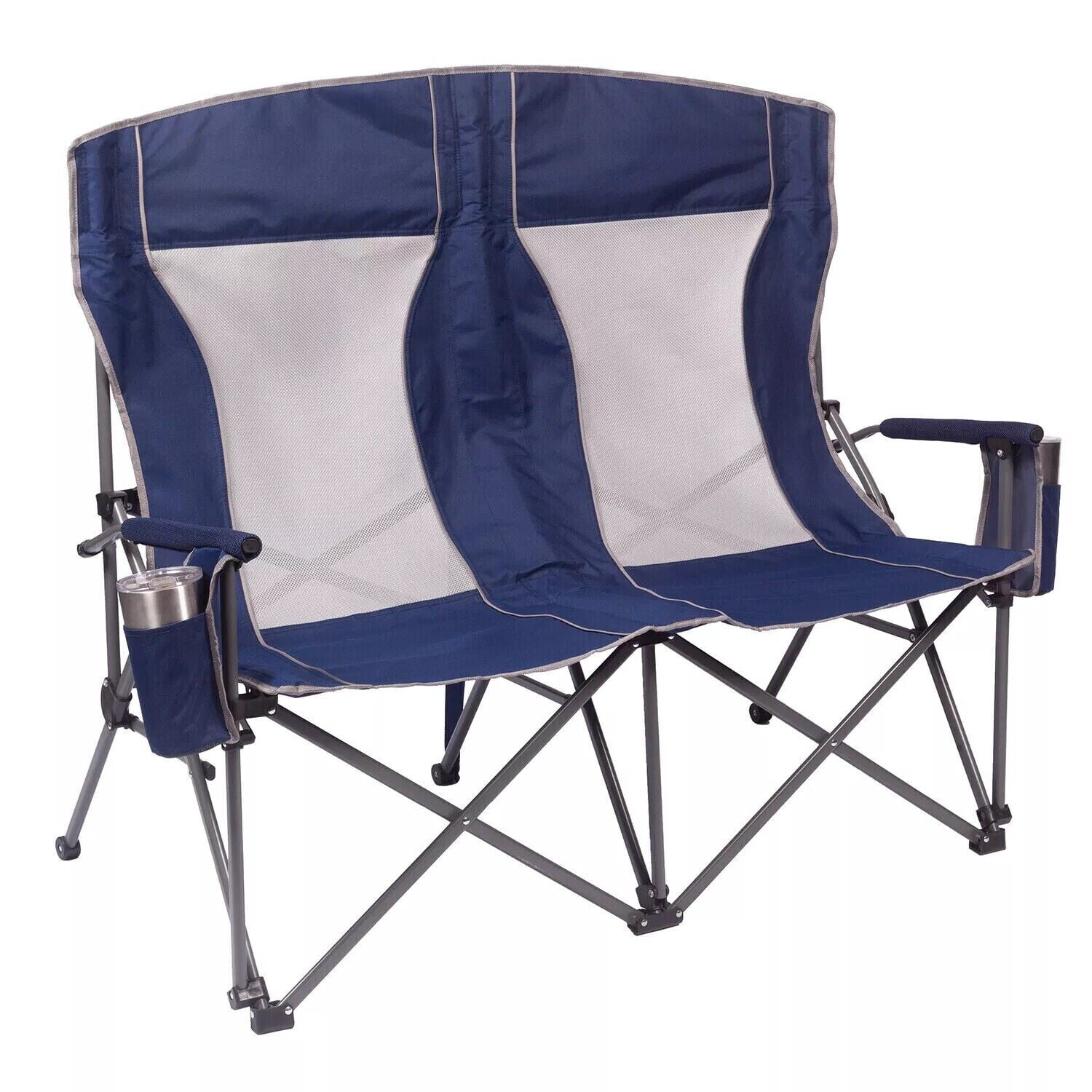 Oversized Double Hard Arm Chair 650lb Total Weight Capacity Blue ...