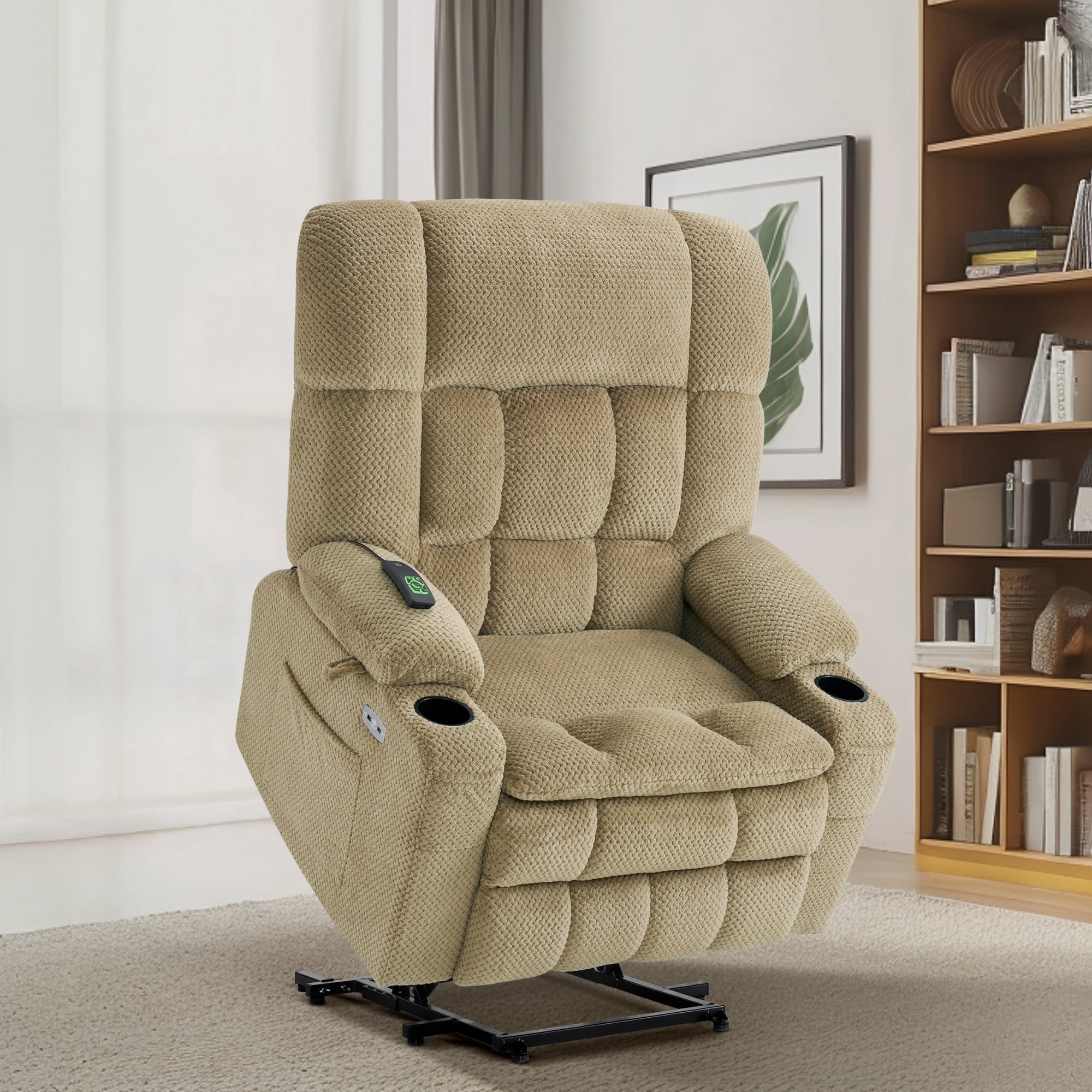 Oversized 27.2" Seat Width Dual Motor Power Recliner Lift Chair with ...