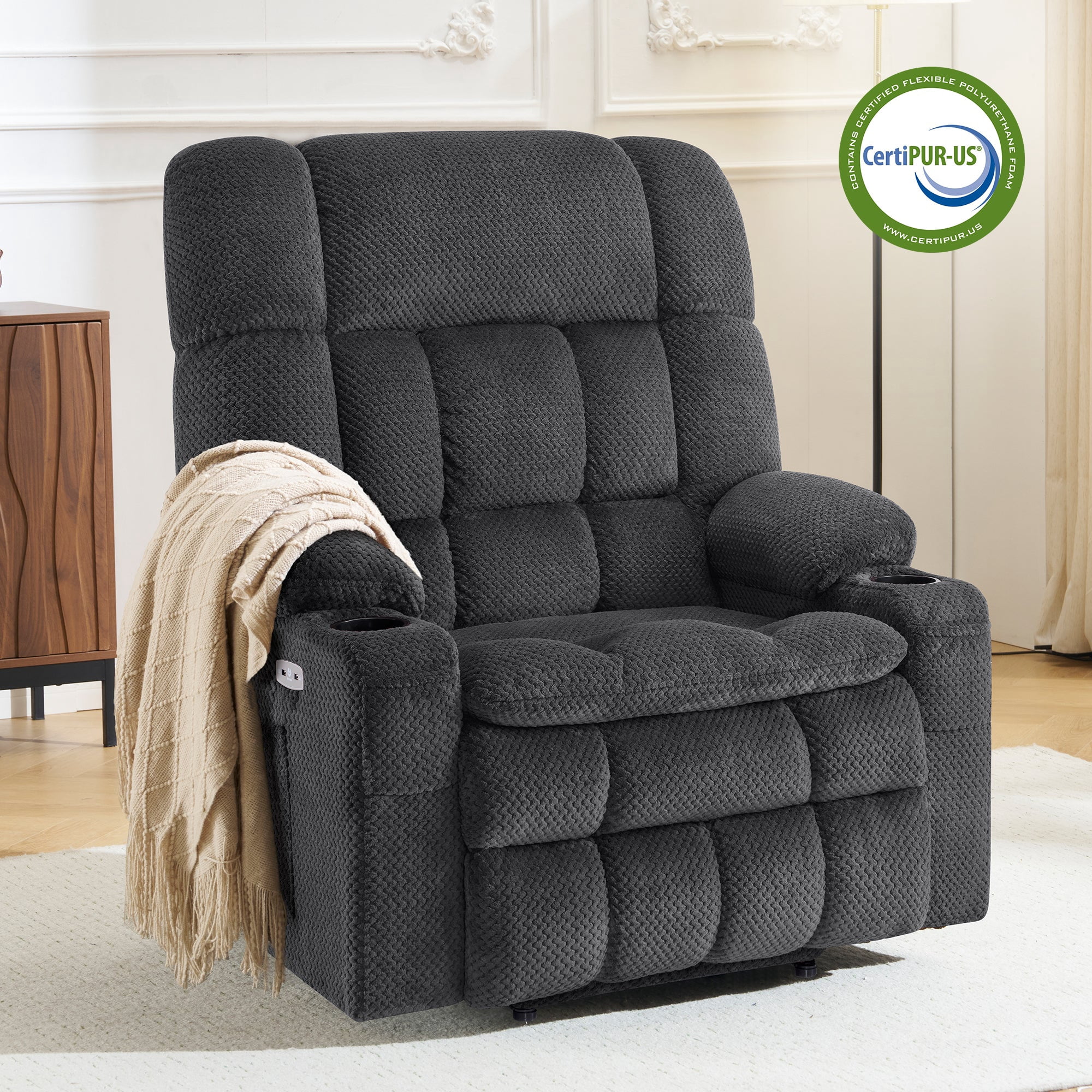 MCombo Oversized 27.2" Seat Width Dual Motor Power Recliner Lift Chair ...