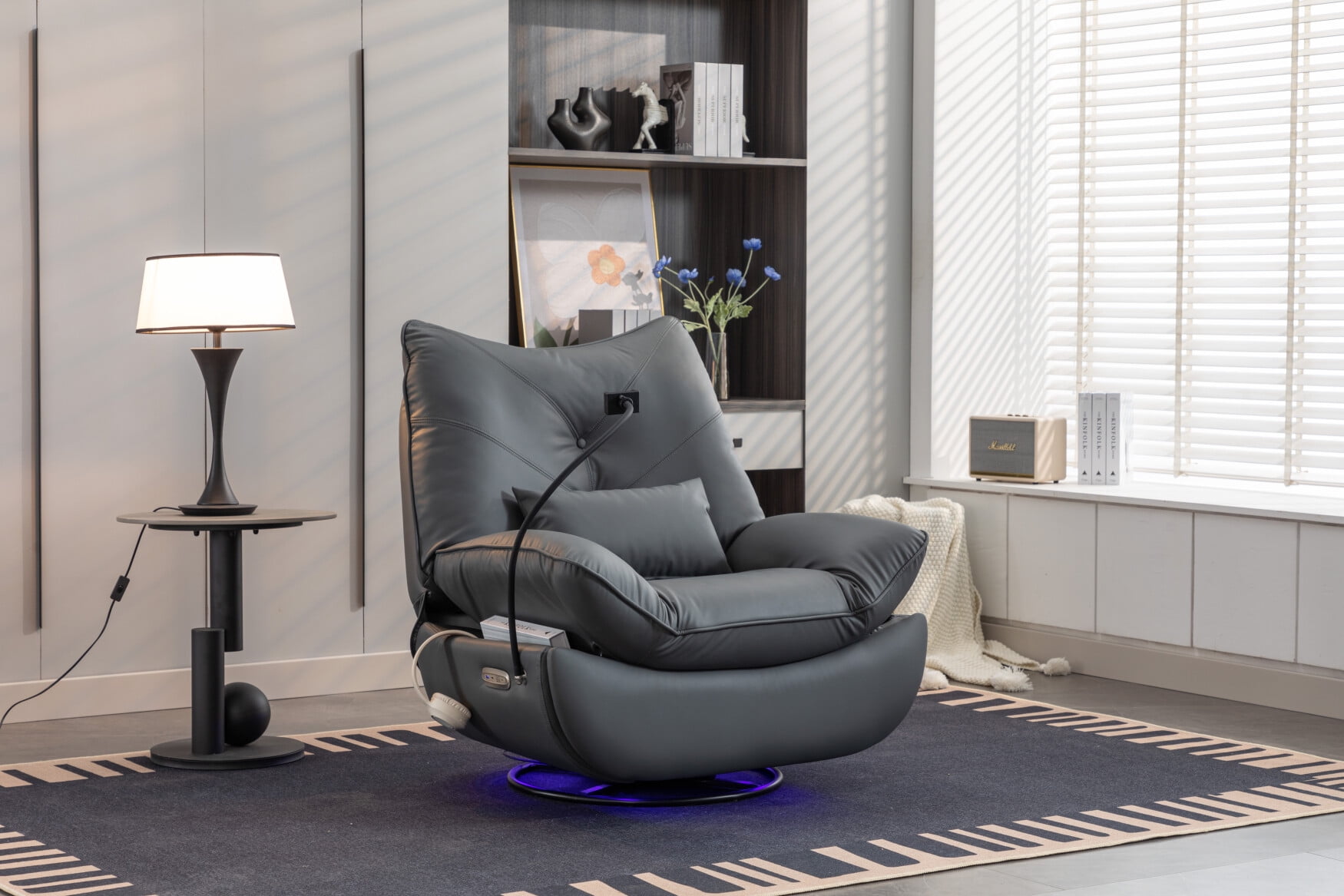Oversized Electric Rocker Recliner, 270° Swivel Glider Recliner Chair ...