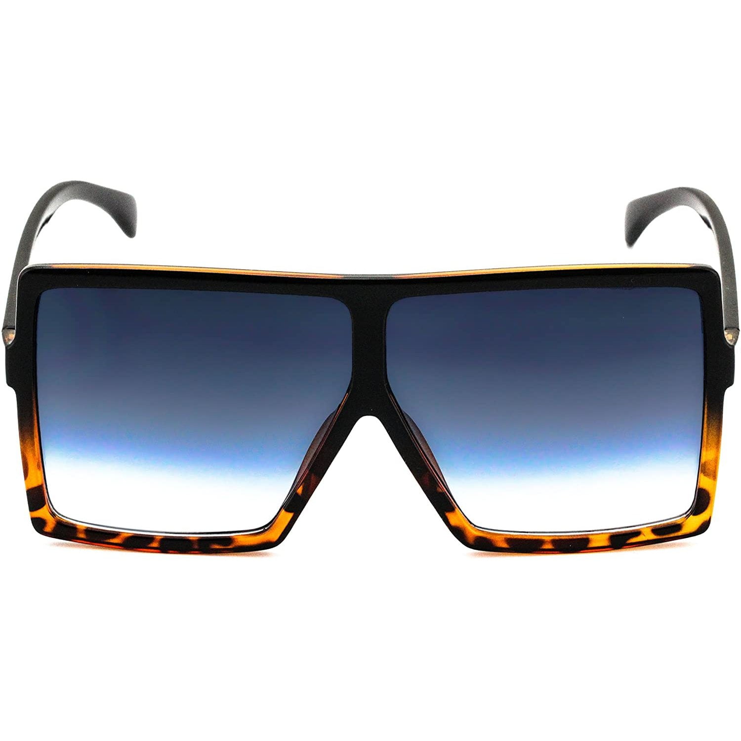 Oversized Exaggerated Flat Top Huge Shield Square Sunglasses - Walmart.com