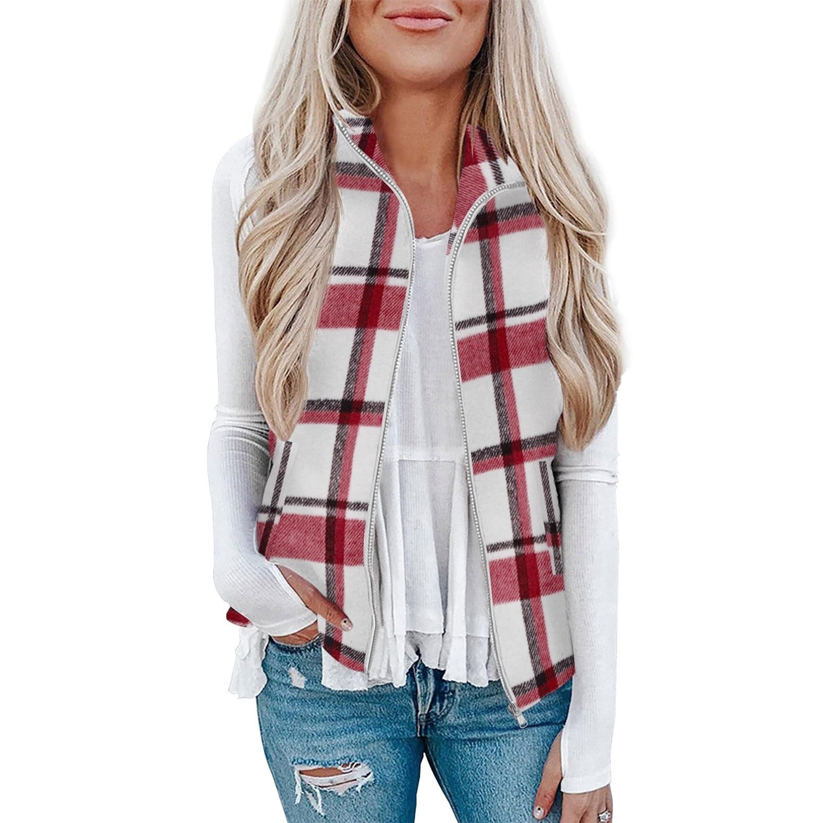 Oversized Flannel Shirts for Women - Fleece Vests Women Lightweight ...