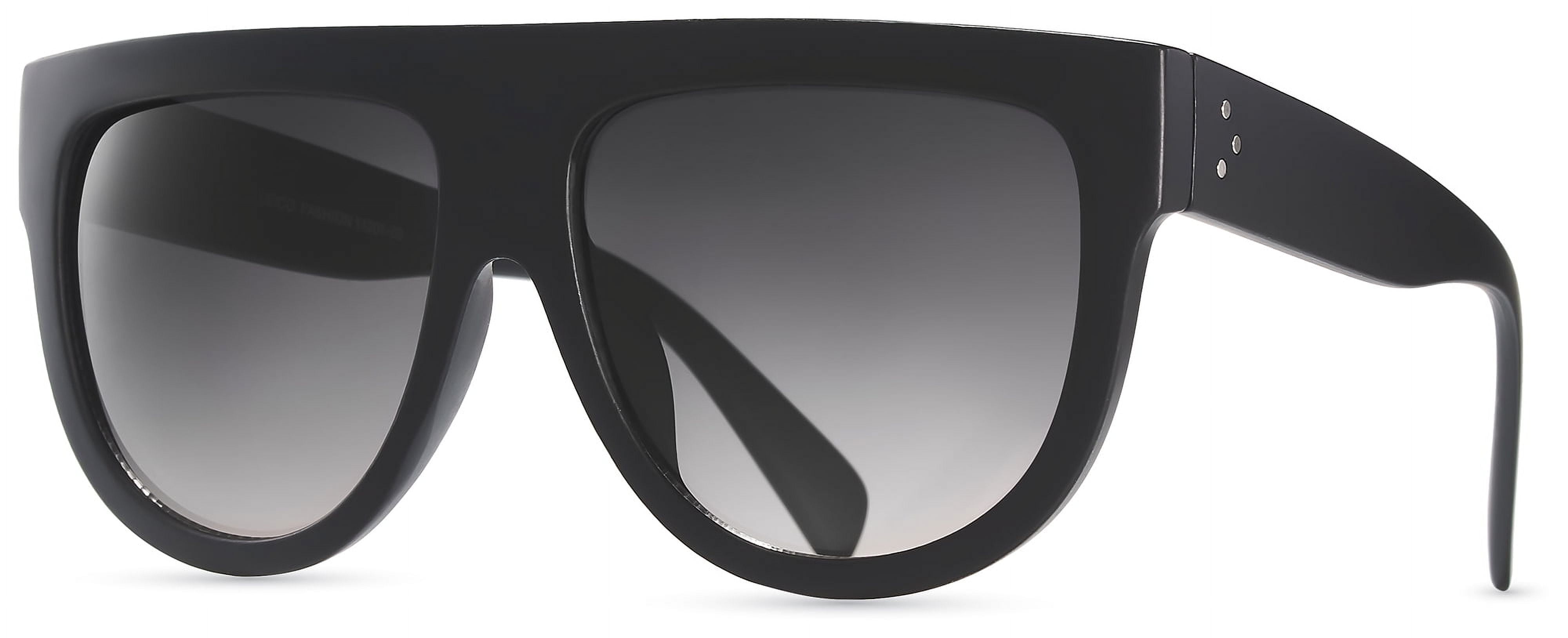 Oversized Flat Top Women Fashion Sunglasses Trendy Big Square Designer ...