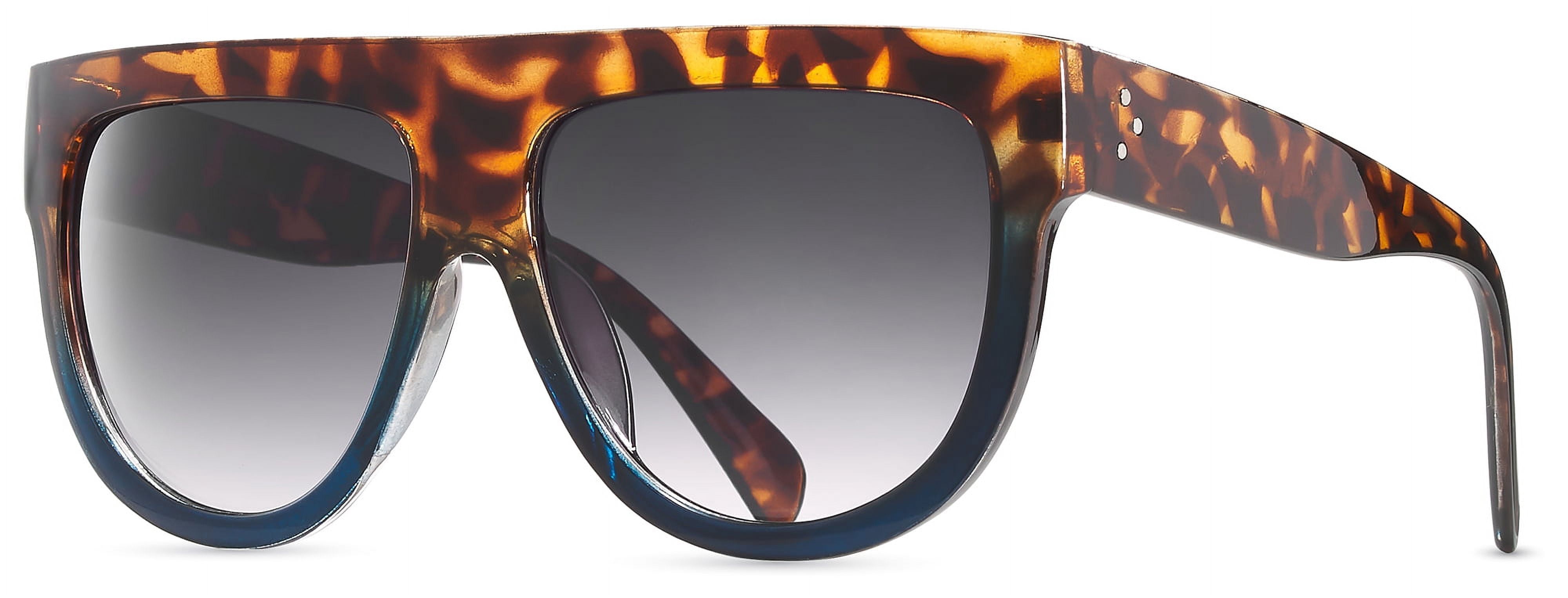 Oversized Flat Top Women Fashion Sunglasses Trendy Big Square Designer ...