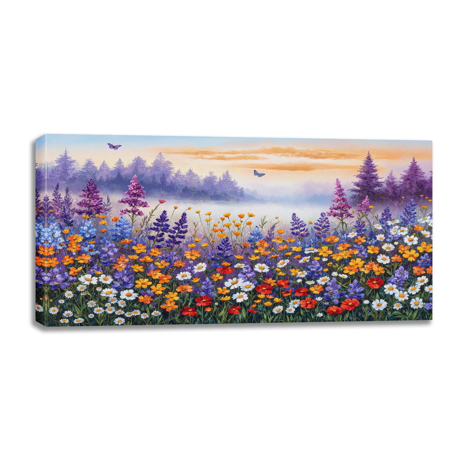 Oversized Floral Paintings, Large Canvas Wall Art for Living Room ...