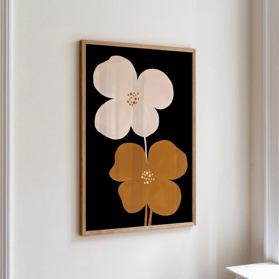 Oversized Flower Wall Art Moody Black Brown Floral Poster - Walmart.com