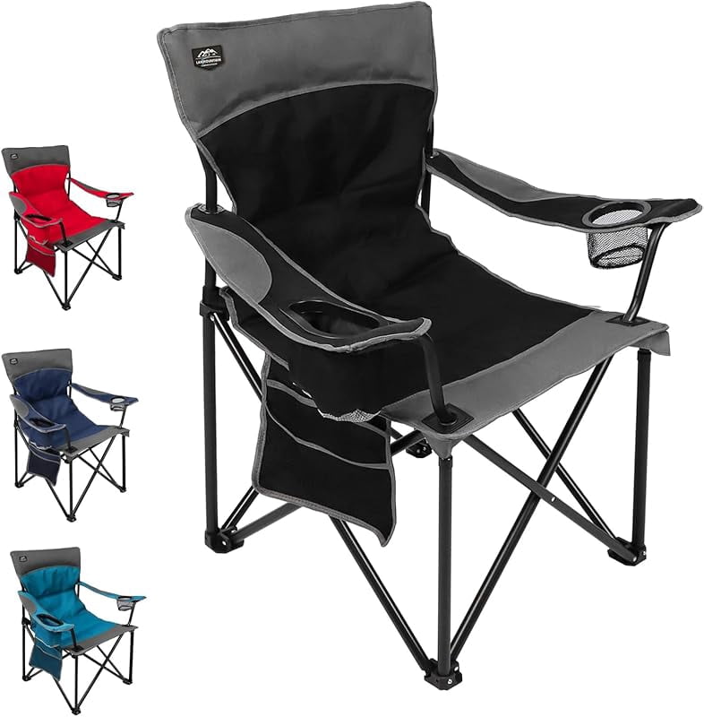 Oversized Folding Camping Chair,Heavy Duty Padded Portable Lawn Chair w ...