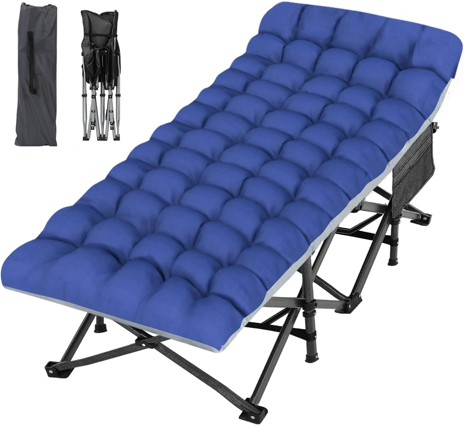 Oversized Folding Camping Cot 32inch w/Mattress, Heavy Duty Portable ...