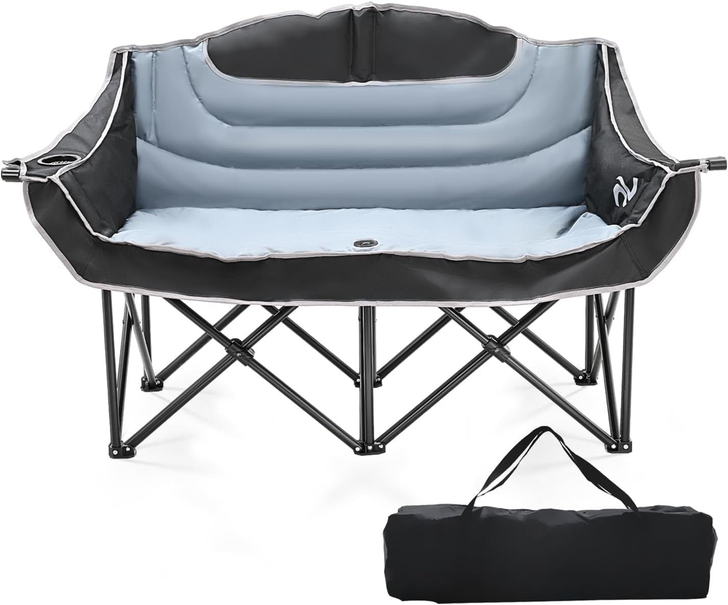 Oversized Folding Double Duo Camping Chair Heavy Duty, Portable Outdoor ...