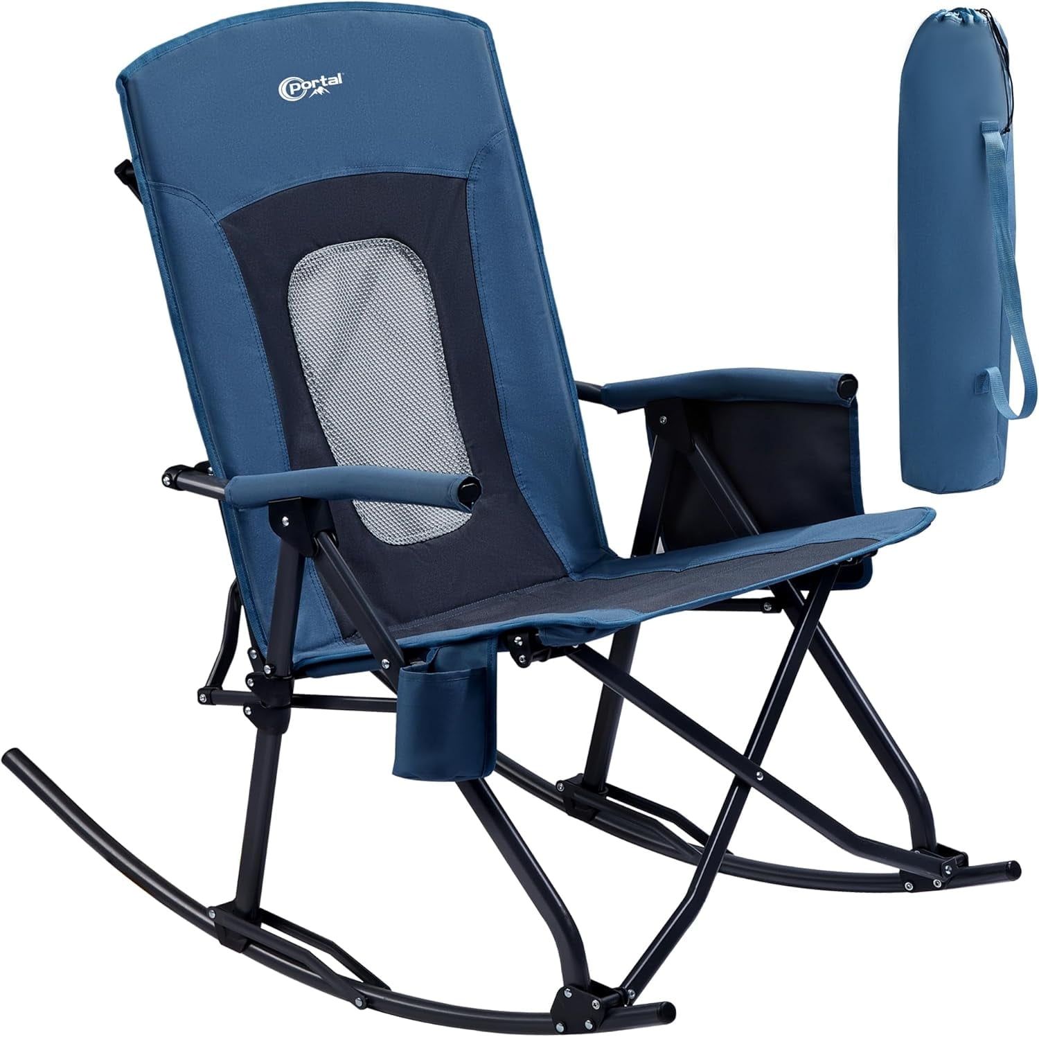Oversized Folding Rocking Camping Chair Portable Outdoor Rocker with ...