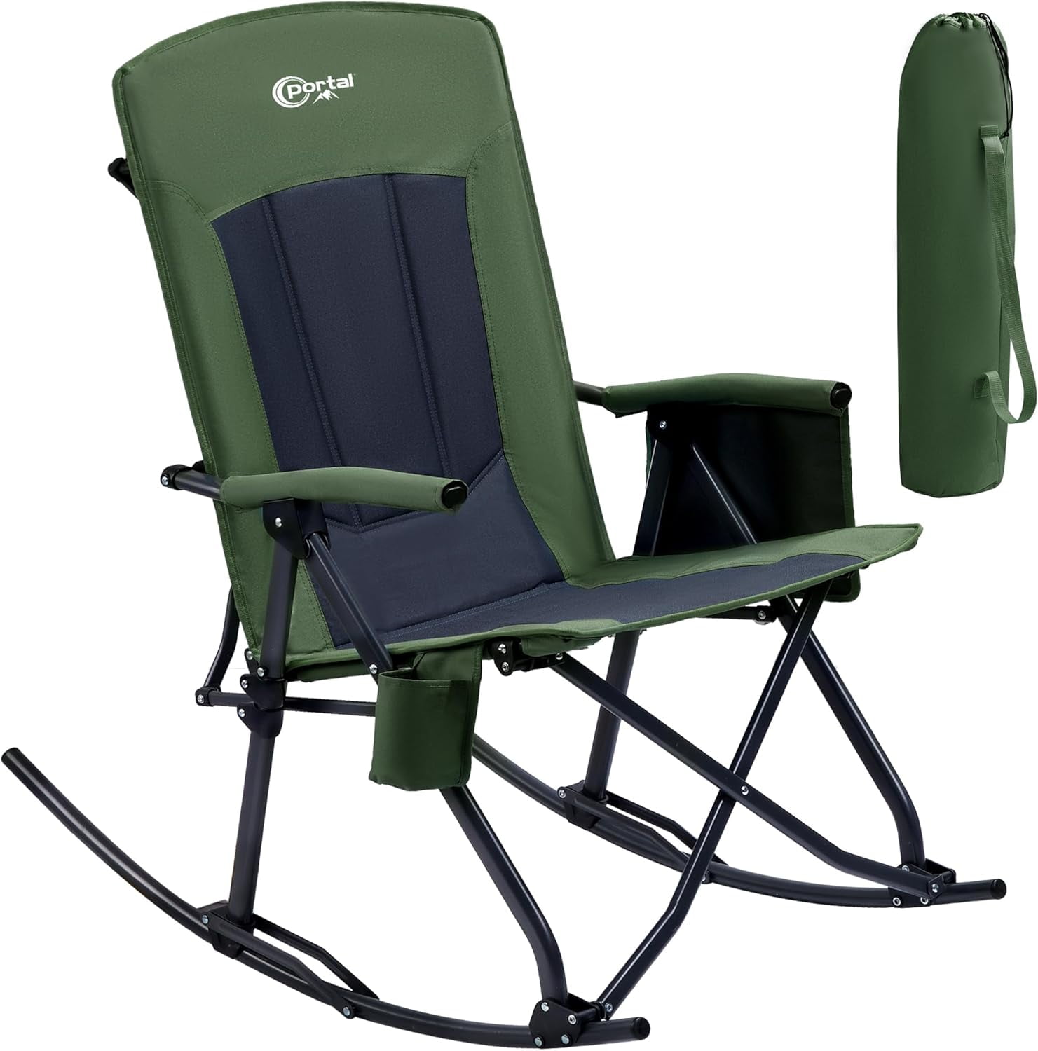 Oversized Folding Rocking Camping Chair Portable Outdoor Rocker with ...