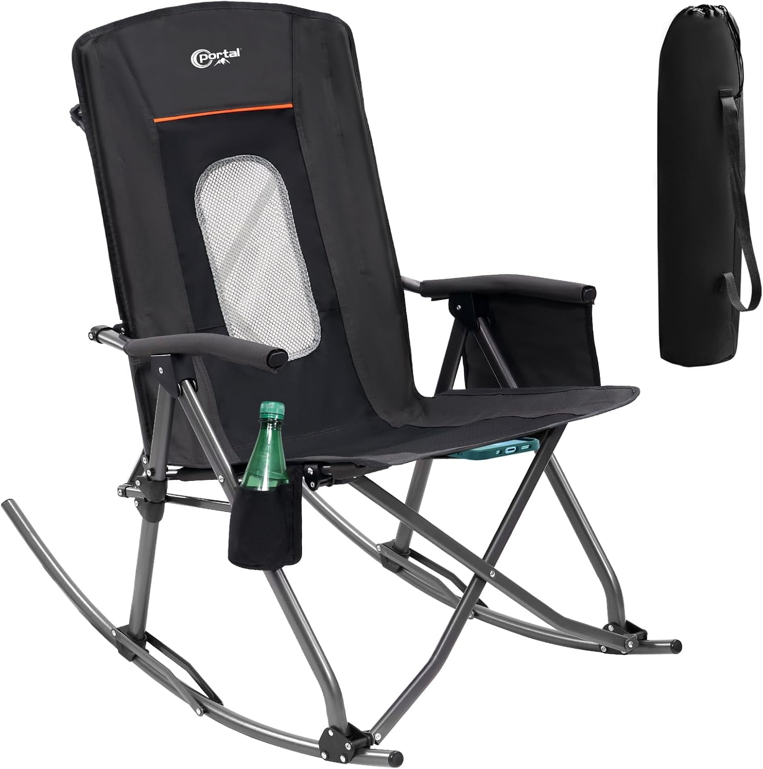 Oversized Folding Rocking Camping Chair Portable Outdoor Rocker with ...