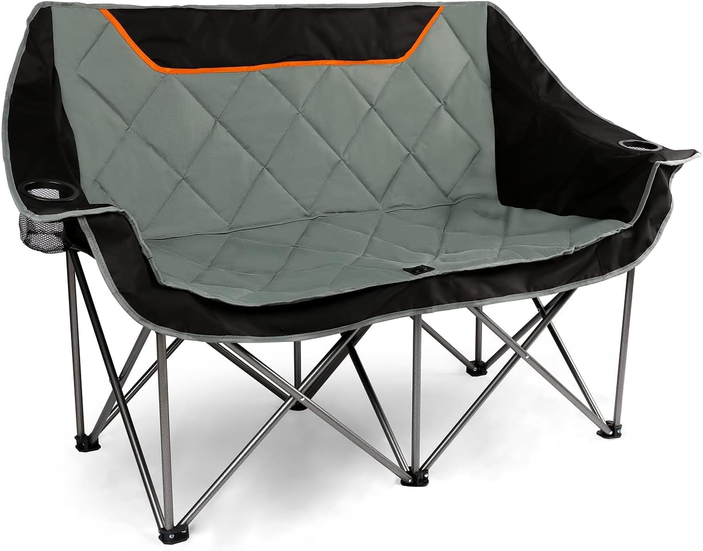 Oversized Fully Padded Camping Chair Folding Loveseat Camping Couch Double Duo Chair Heavy Duty ...
