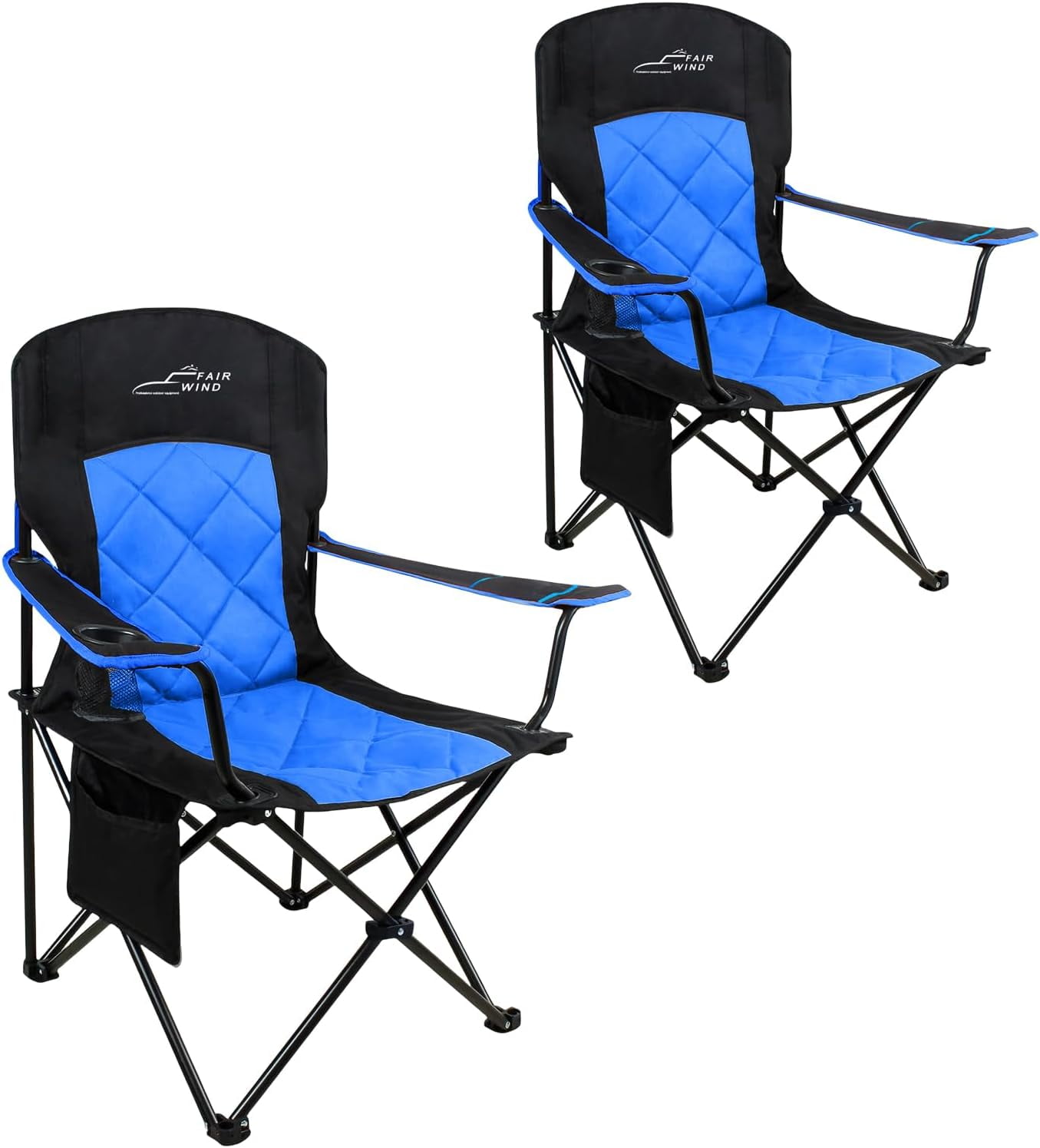 Oversized Fully Padded Camping Chair, Heavy Duty Quad Fold Chair Arm ...
