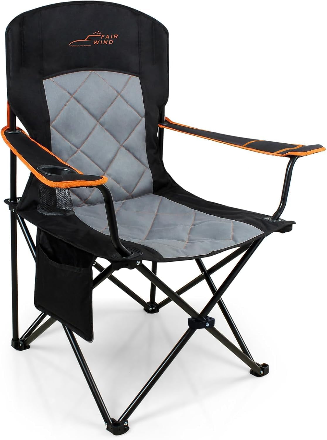 Oversized Fully Padded Camping Chair, Heavy Duty Quad Fold Chair Arm ...