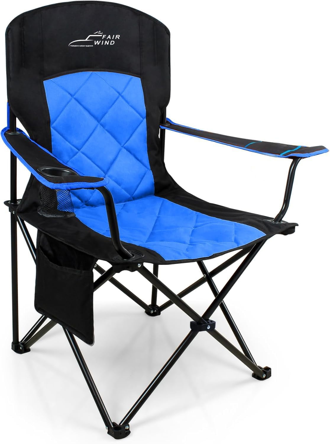 Oversized Fully Padded Camping Chair, Heavy Duty Quad Fold Chair Arm ...