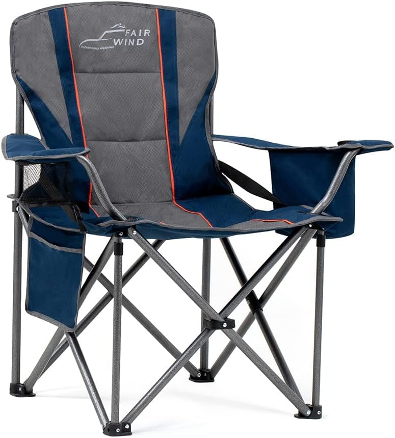Oversized Fully Padded Camping Chair with Lumbar Support, Heavy Duty ...
